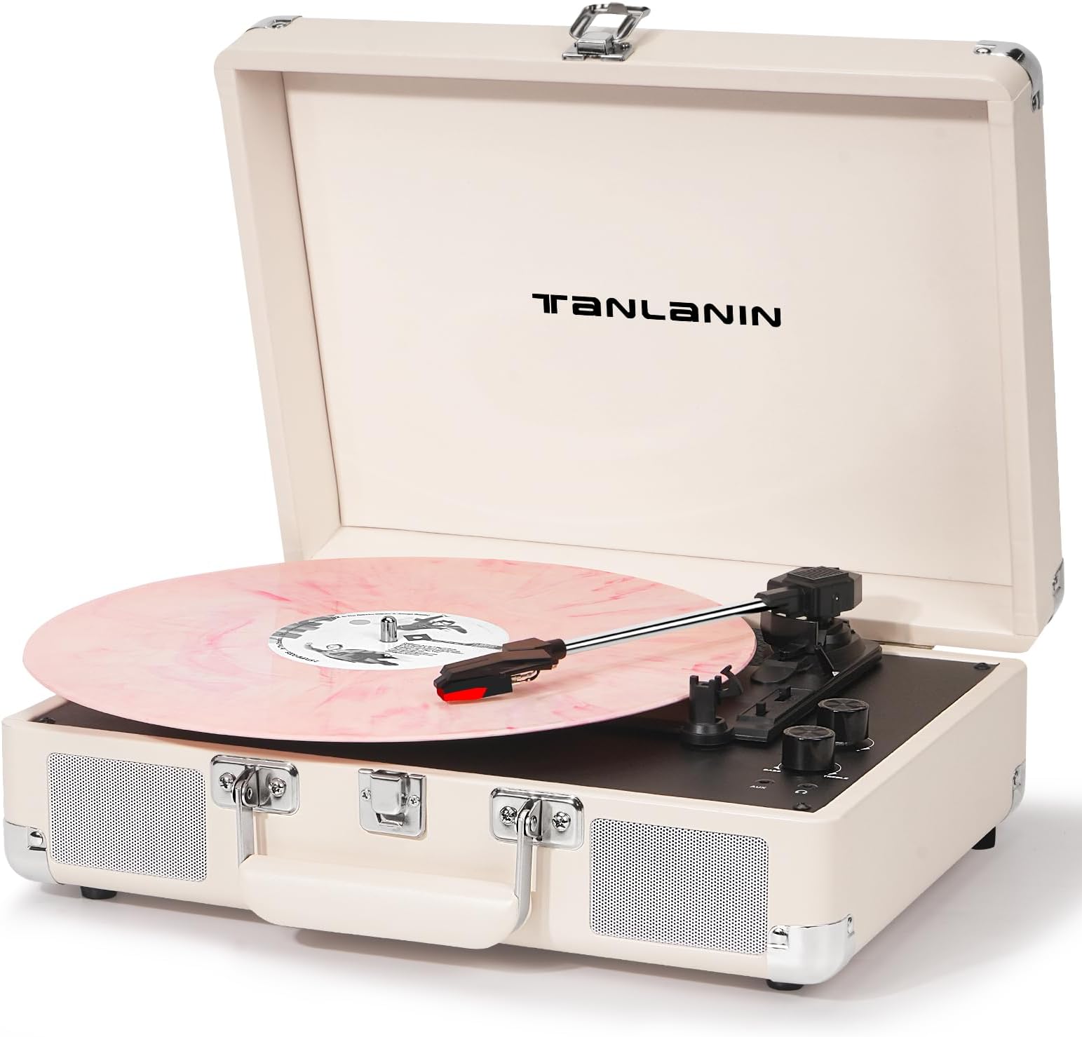 Amazon.com: TANLANIN Portable Record Player with Bluetooth, 3-Speed ...