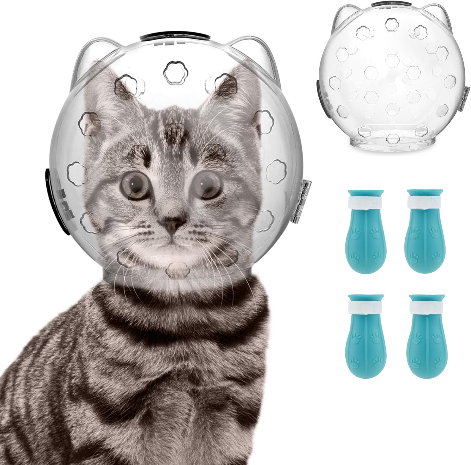 Amazon.com : Cat Muzzle for Grooming, Breathable Cat Muzzle Helmet with ...
