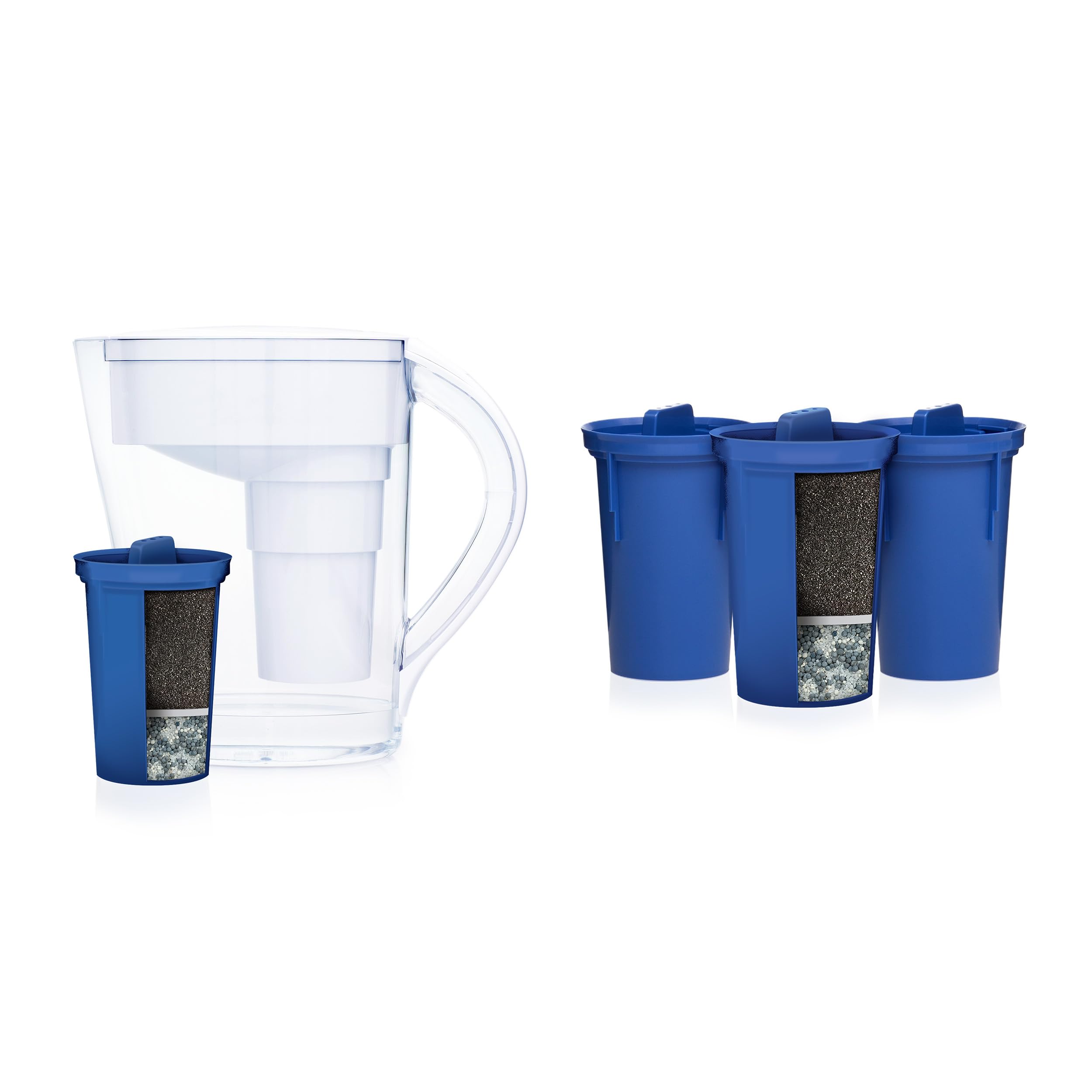 Amazon.com: Santevia MINA Alkaline Water Filter Pitcher & 3-Pack ...