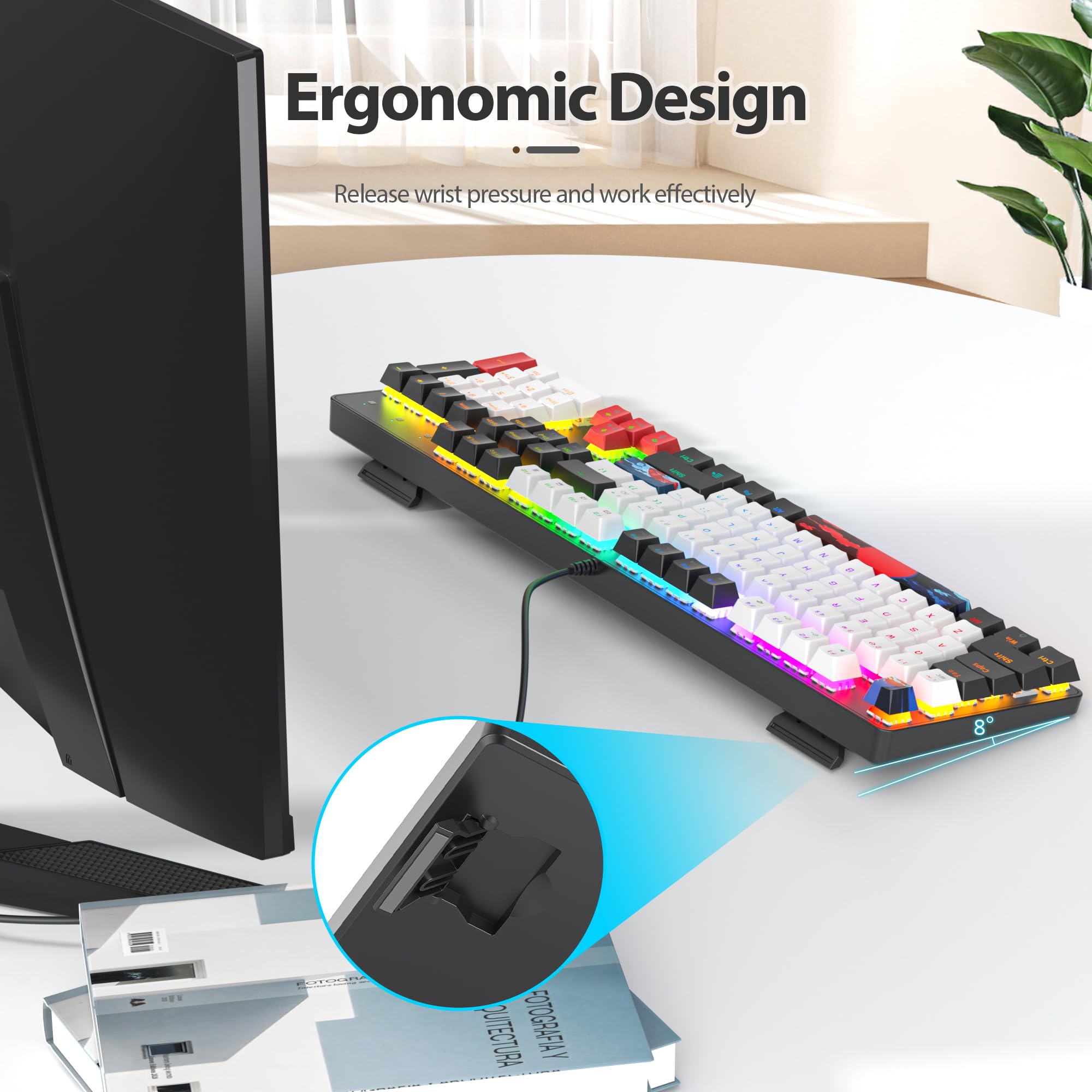 Snapklik.com : SbocKeeb RGB Gaming Keyboard, 104-Key Wired Mechanical ...