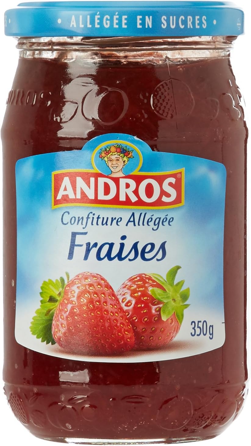 Andros Strawberry jam Sugar Lighter in The Pot of 350 g : Amazon.co.uk ...