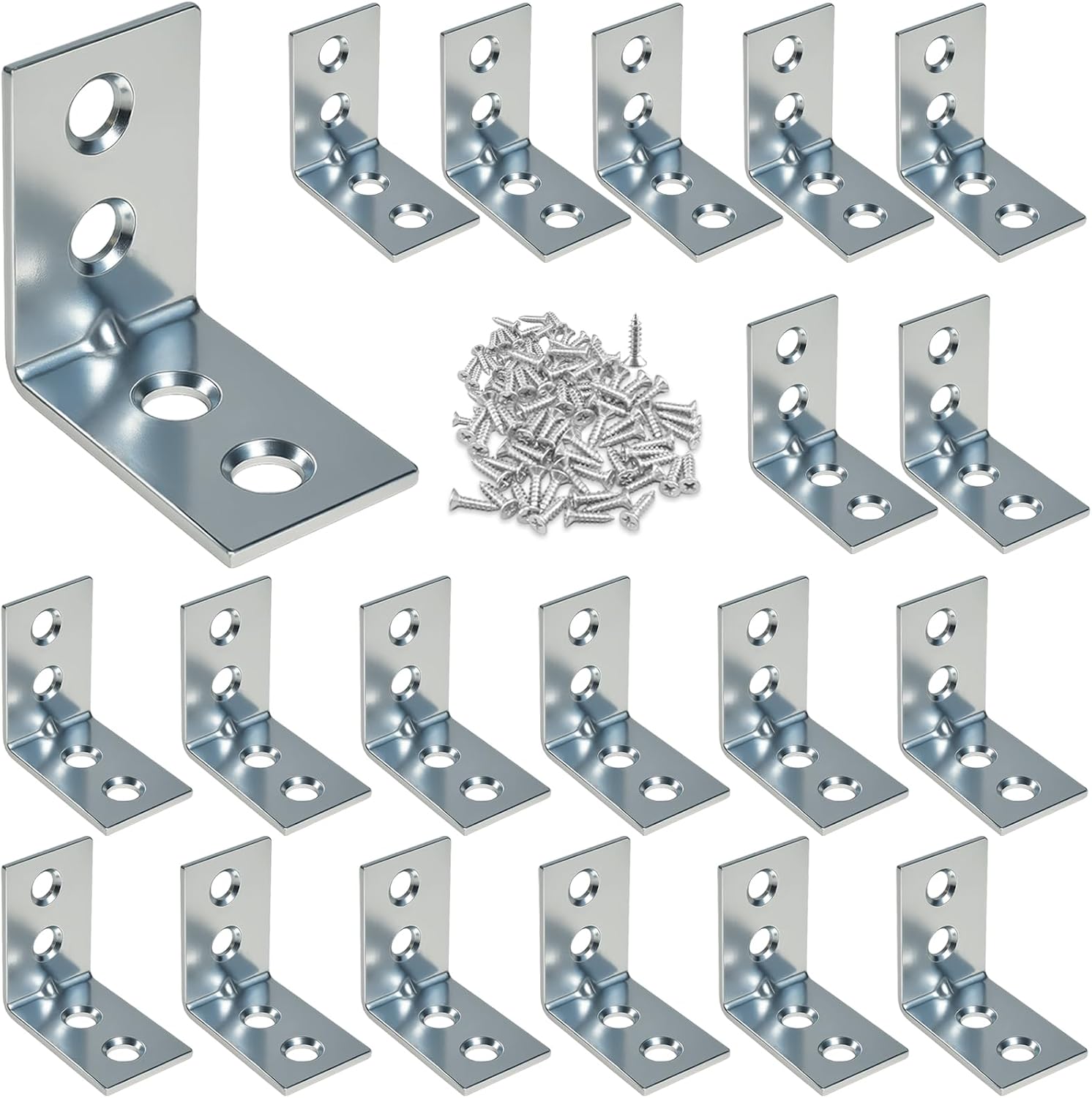 Xyxu L Brackets for Wood, 20pack Heavy Duty 25x25x15mm Metal Right ...