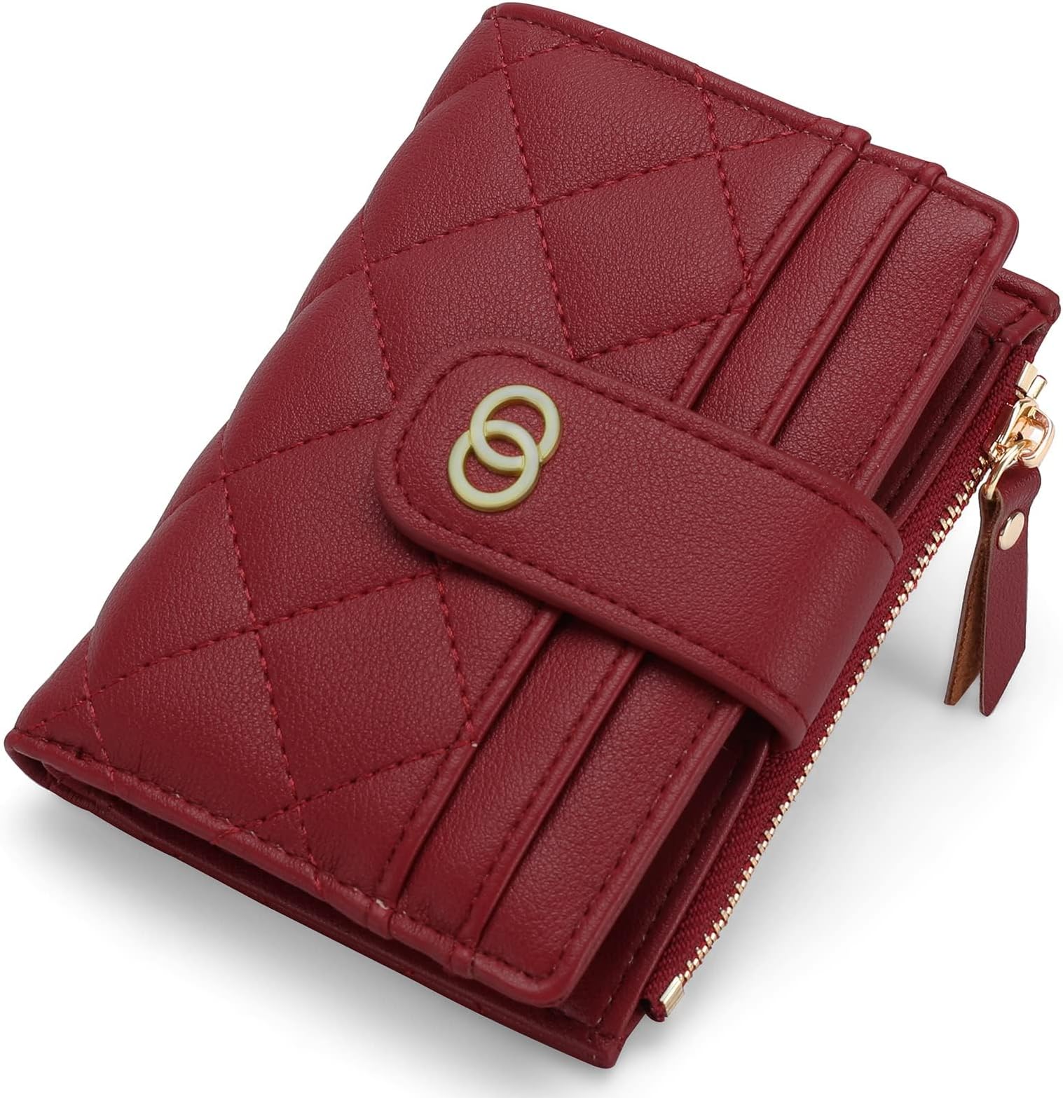 NALACAL Minimalist Small Zipper Wallets for Women, Slim Bifold PU ...