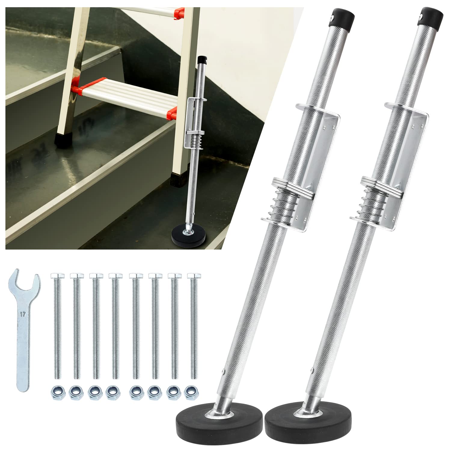 Ladder Leveler Pair,Ladder Accessories Tools,Ladder Leveler with Rubber ...