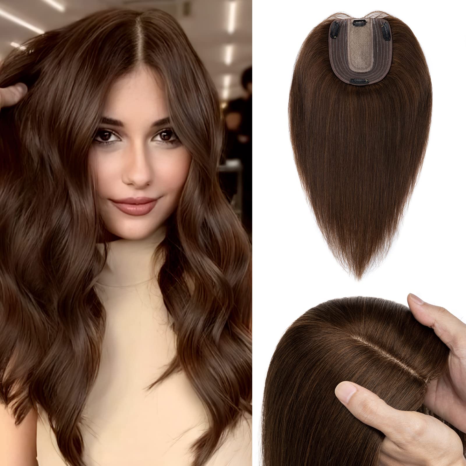 Amazon.com : Benehair 12 Inch Hair Toppers for Women Real Human Hair ...