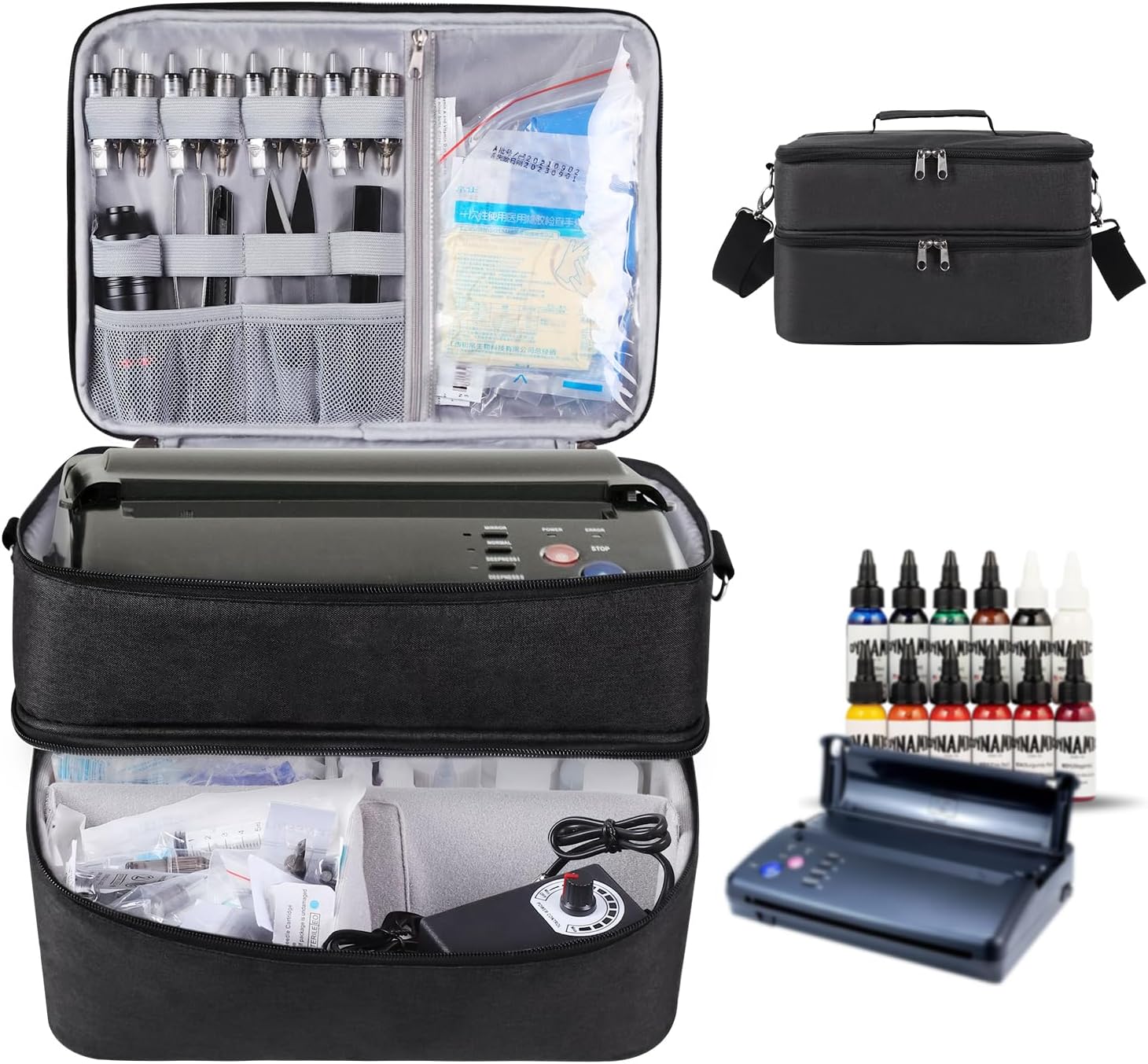 Amazon.com: Tattoo Carrying Case Tattoo Supplies Organizer Tattoo Kit ...
