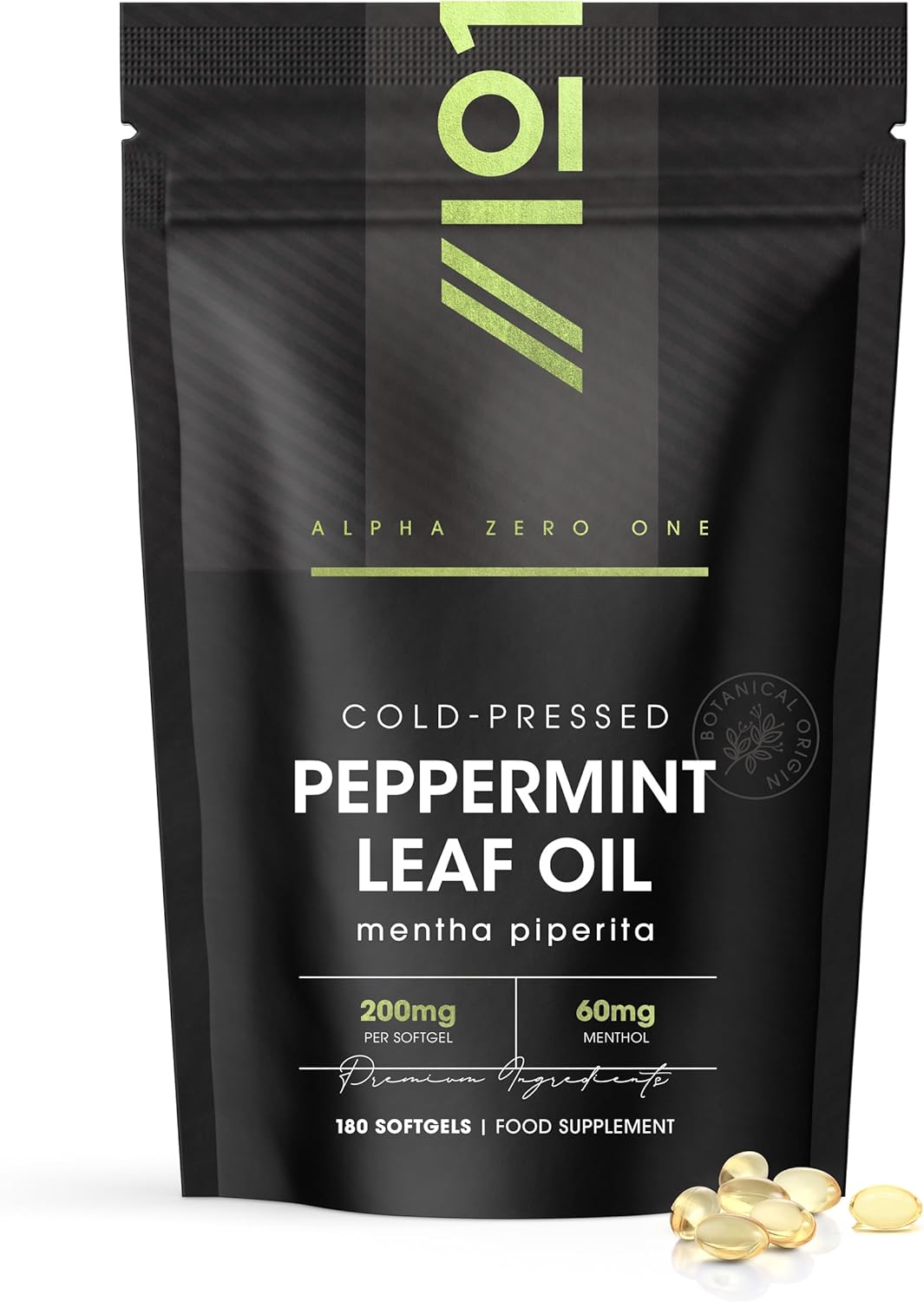 Peppermint Oil 200mg - Cold-Pressed 180 Capsule Softgels (6 Months ...