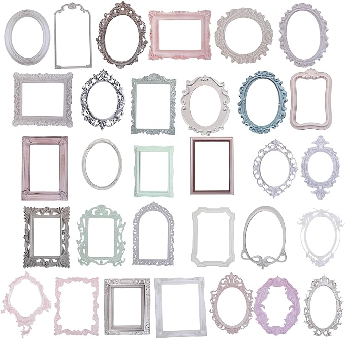 Amazon.com : Jeffdad 40PCS Vintage Embossed Frames Scrapbook Paper ...