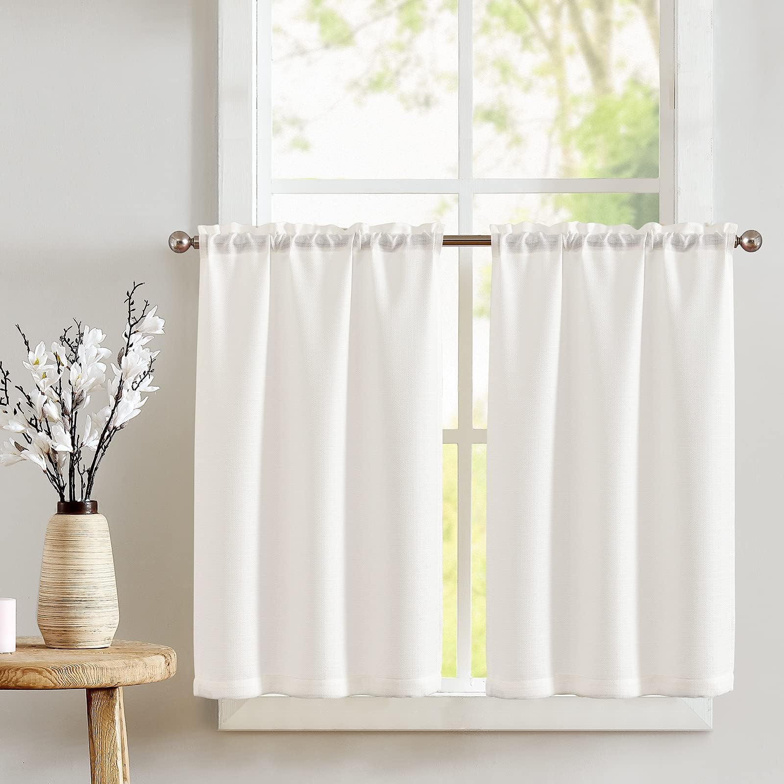 Amazon.com: Elegant Home 2 Panels Tiers Small Window Treatment Curtain ...