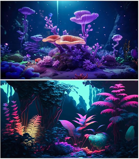 Amazon.com : 2 Packs Ocean Seabed Aquarium Background Colorful Tropical ...