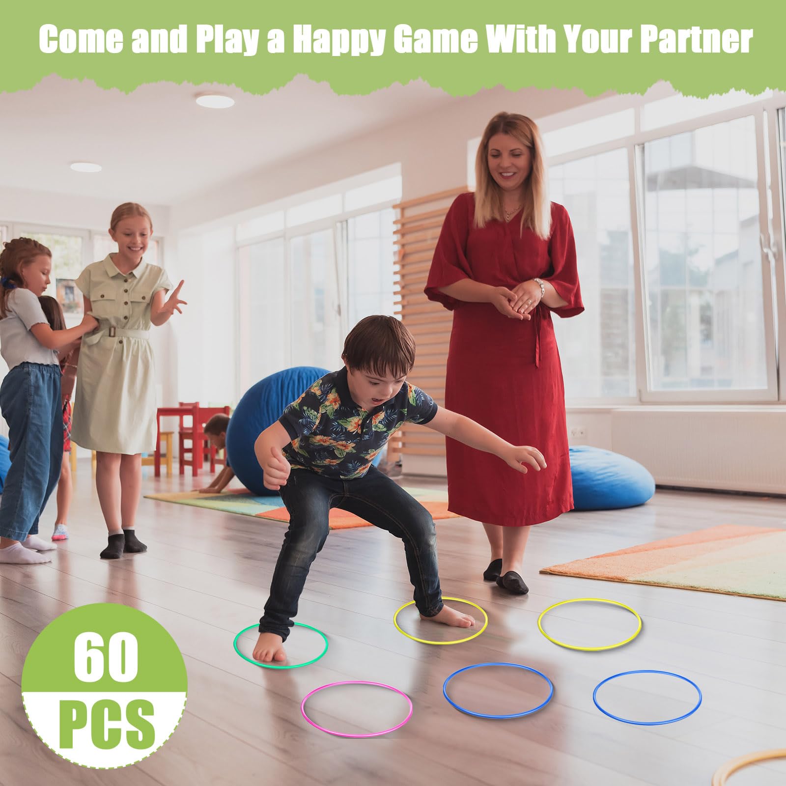 Snapklik.com : Wettarn 60 Pcs Large Plastic Ring Toss Multicolor ...