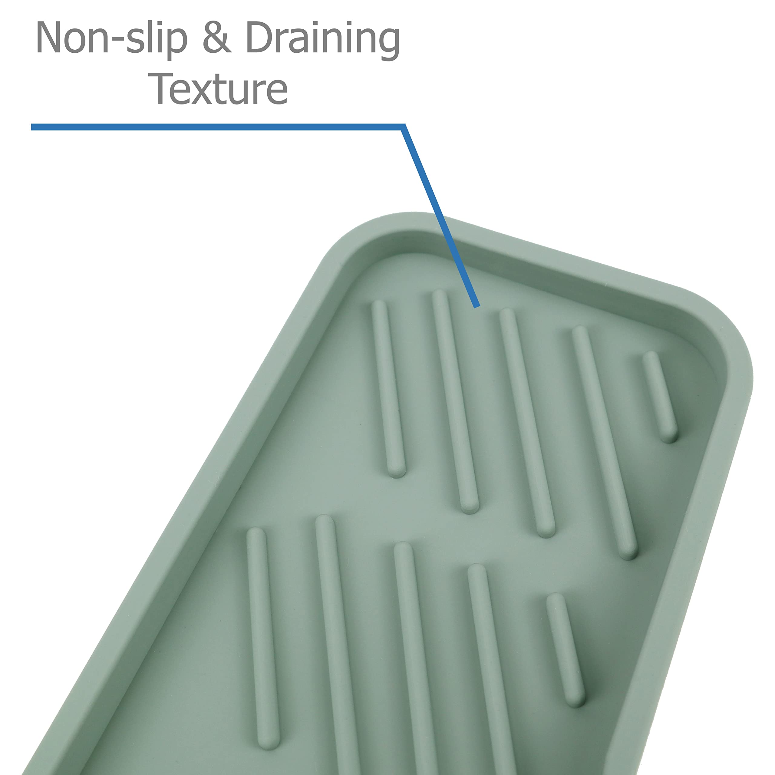 Snapklik.com : EIKS 2 Pack Silicone Self Draining Tray Sink Tray For Soap Sponge Tumbler Brushes ...