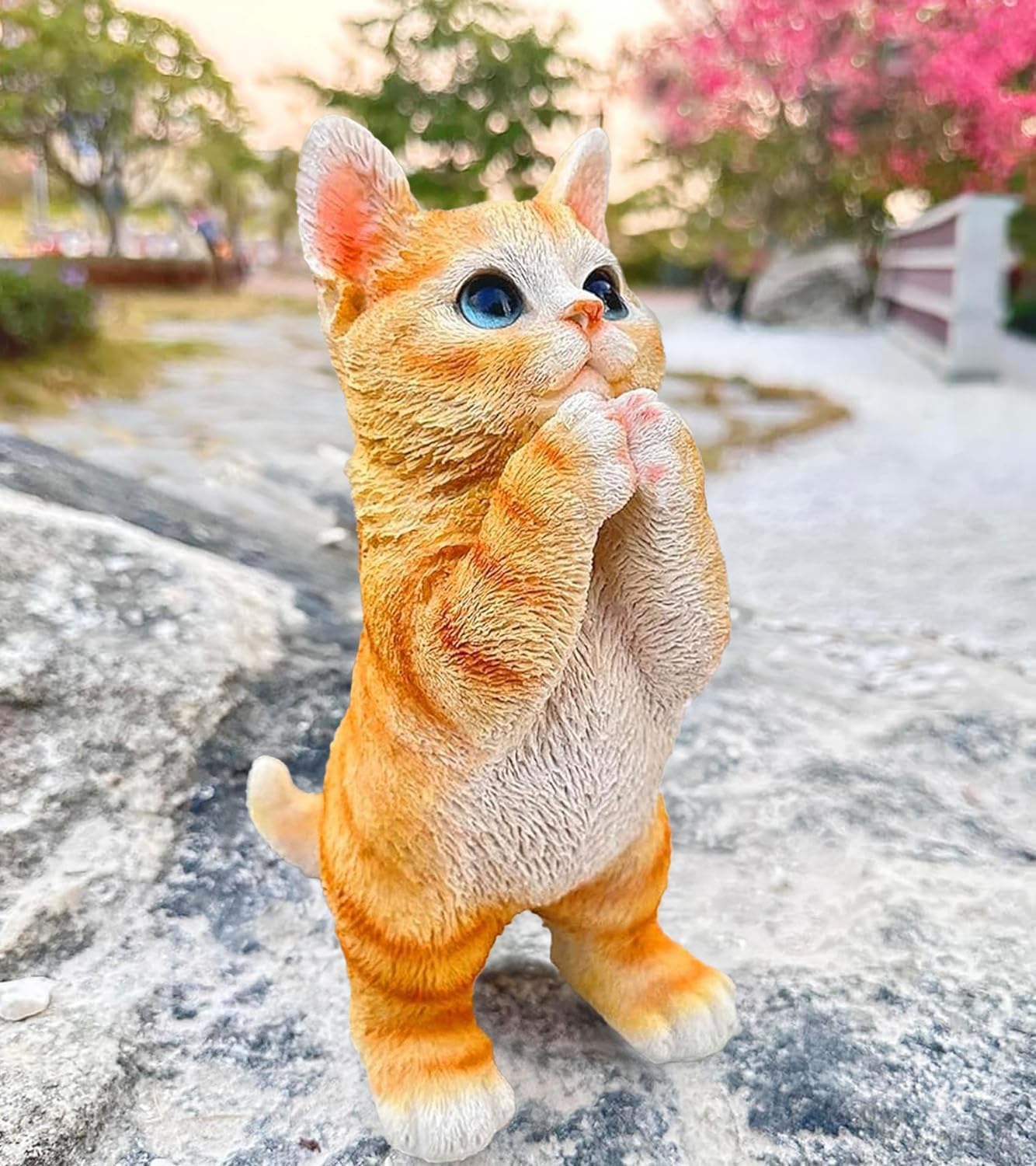 Amazon.com : Teaeeno Outdoor Cat Statue Garden Decoration,Funny Cat ...