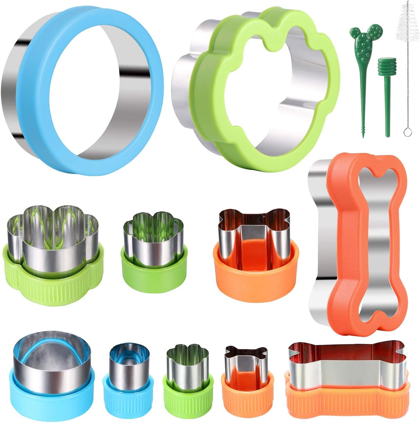 Amazon.com: Dog Bone Cookie Cutter set - 4 Dog Bone 4 Footprint 3 Round ...