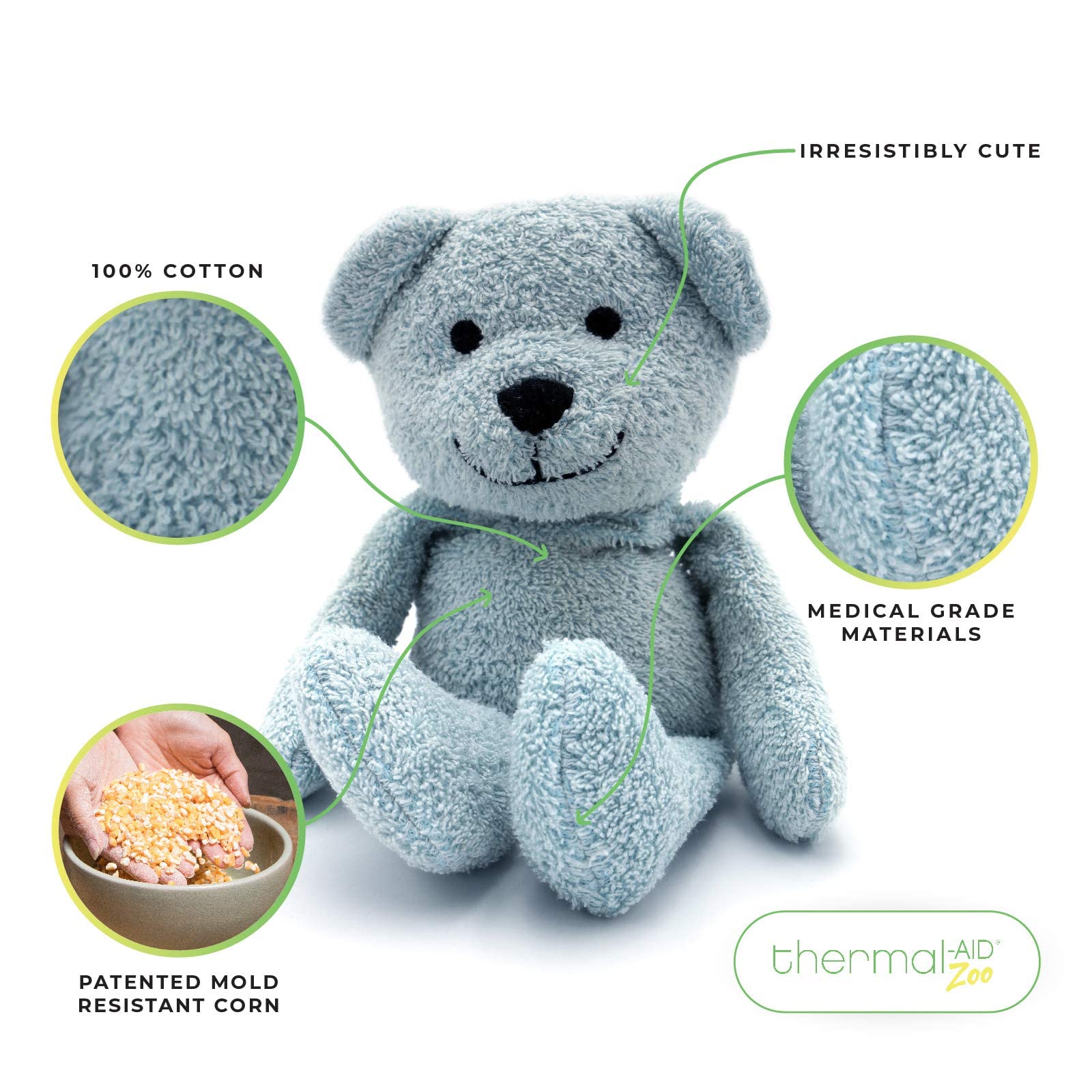 Snapklik.com : Thermal-Aid (Buckley The Blue Bear) Washable Heating Pad ...