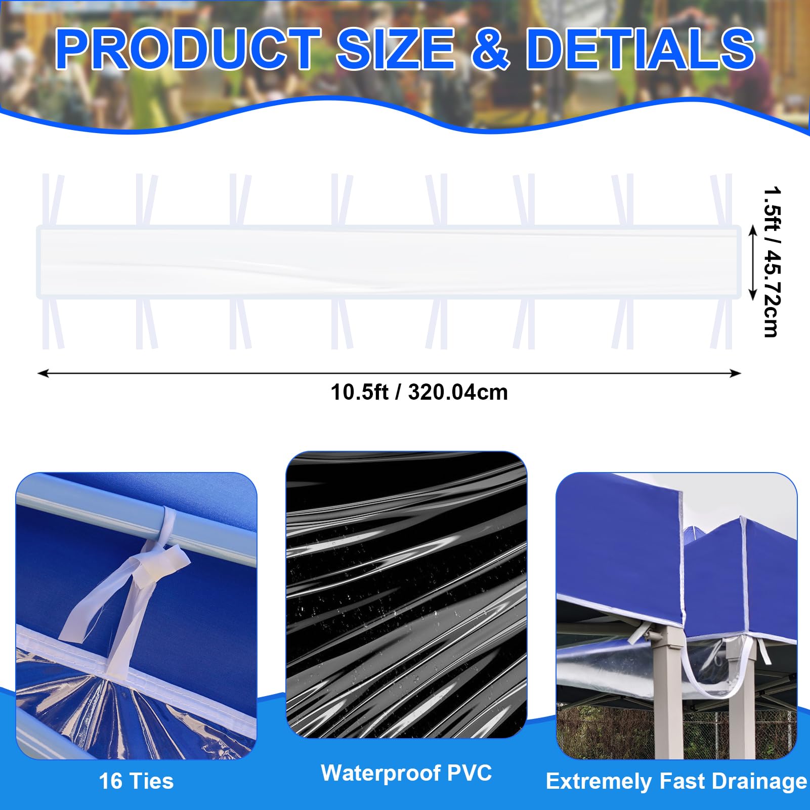 Snapklik.com : Niuyhe Canopy Rain Gutters, Vinyl PVC Tent Rain Gutter ...
