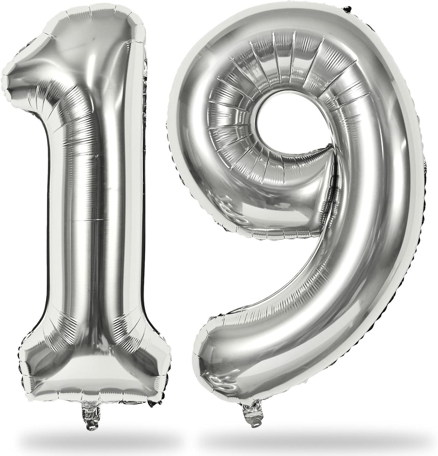 Amazon.com: 19th Birthday Balloon for Girls Boys, 40 Inch Silver Number ...