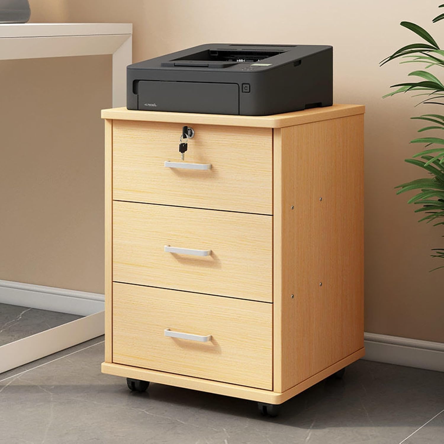 Amazon.com: Janeepoch File Cabinet 3 Drawer Mobile Filing Cabinet with ...