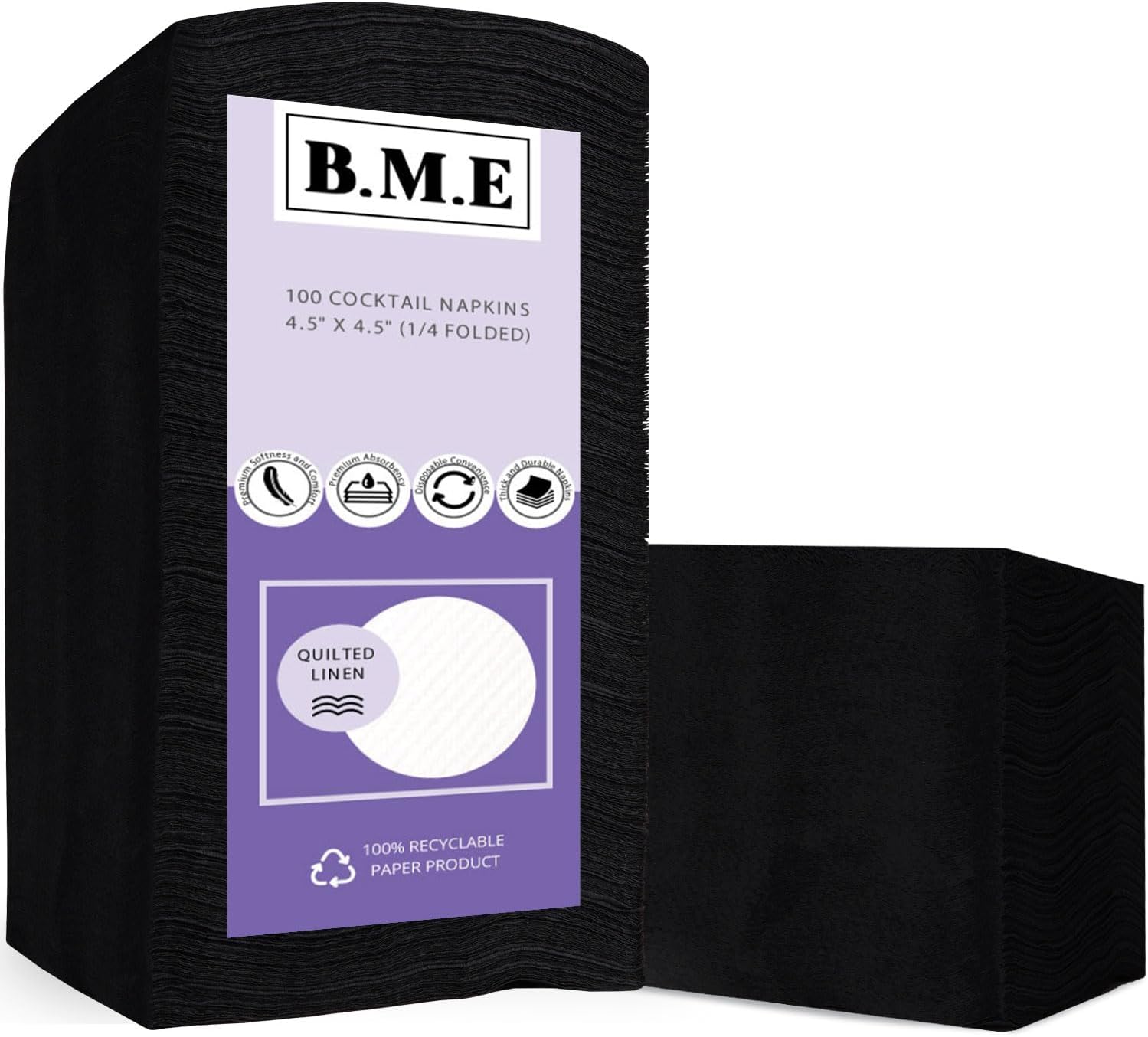 Amazon.com | 500 Pack Cocktail Napkins Paper - Quality 3-Ply Black ...