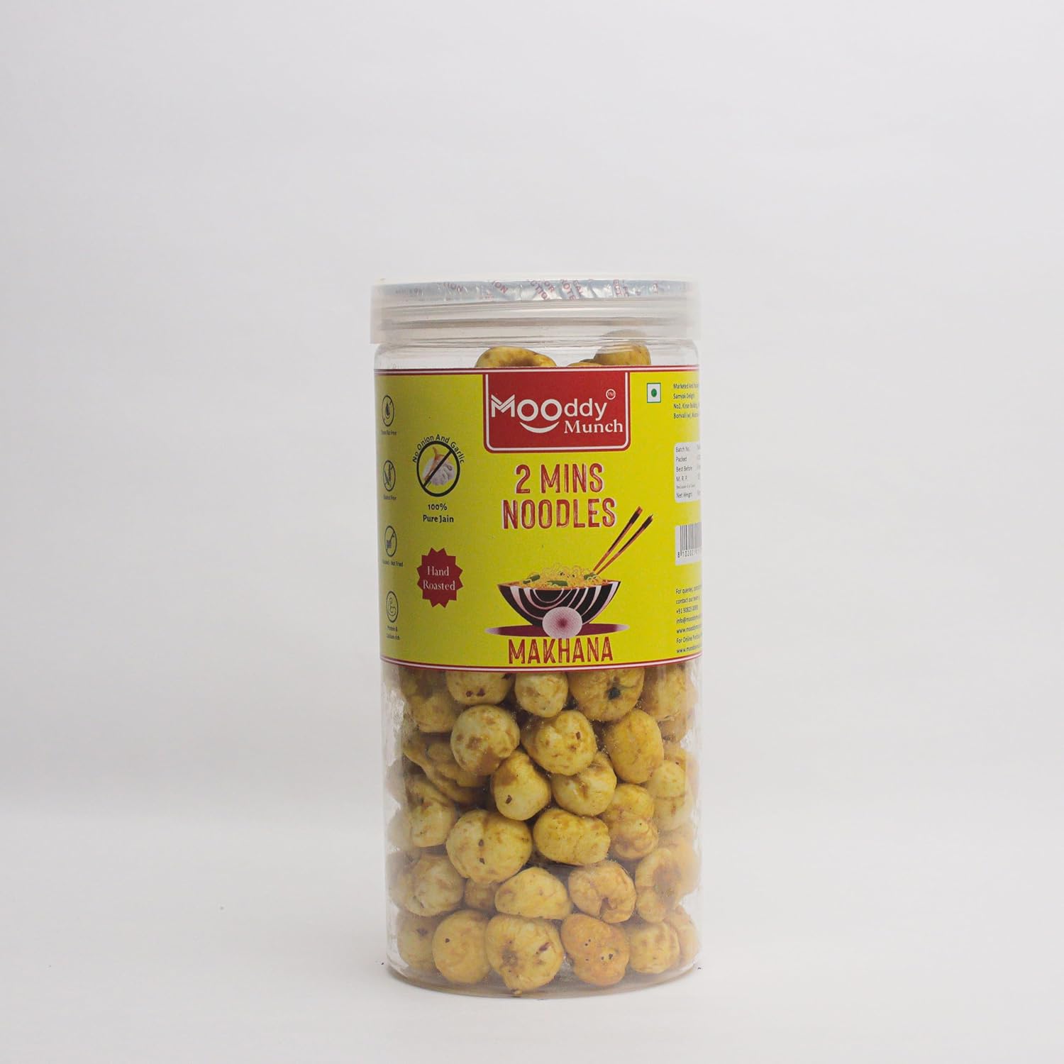 Mooddy Munch 2Mins Noodles Jain Flavour & Roasted Makhana (80g) Indian ...