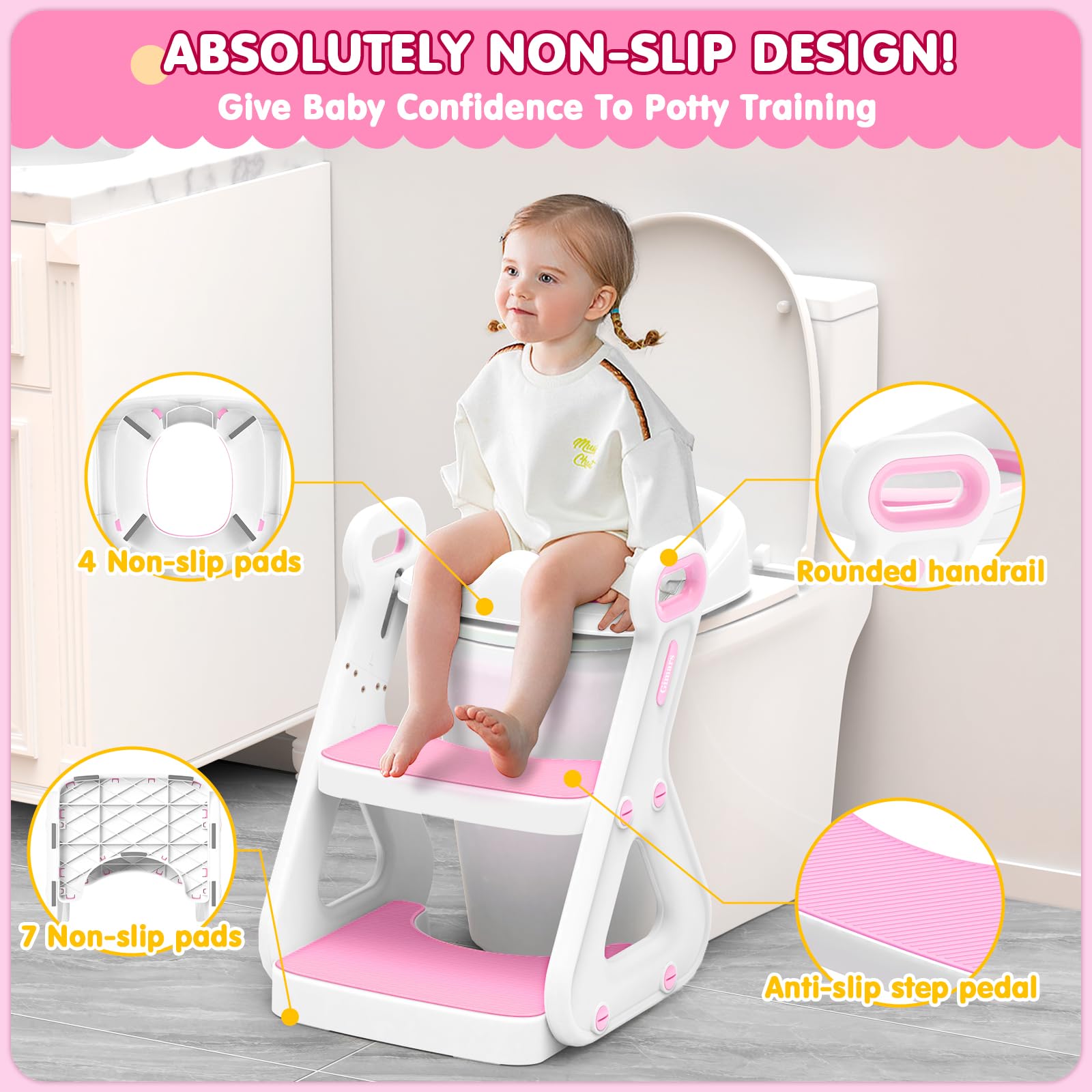 Gimars Upgrade Ultra-Stable 2 In 1 Multifunctional Toddler Potty Seat ...