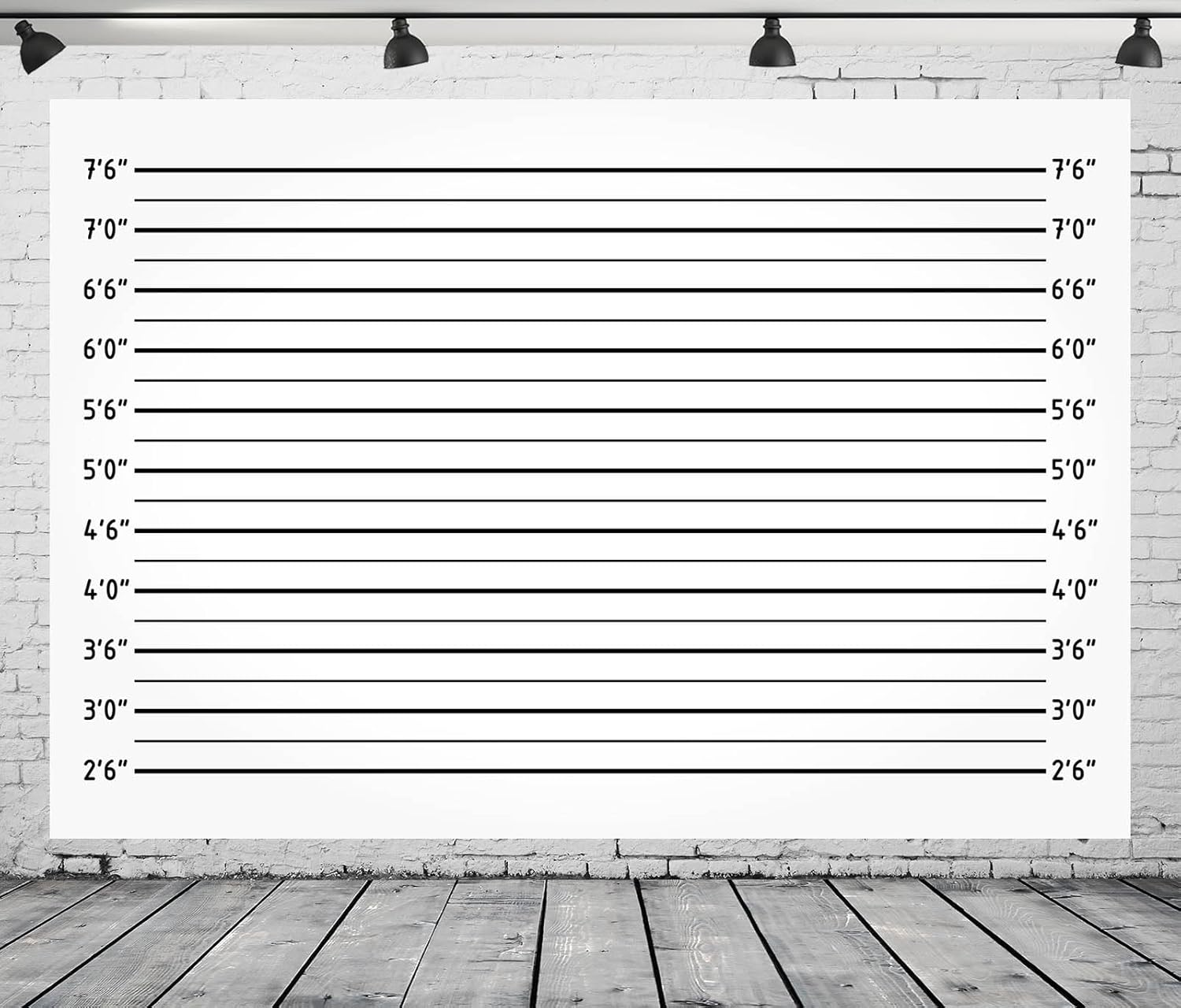 Amazon.com : CORFOTO Police Mugshot Backdrop 9x6ft Fabric Jail Height ...