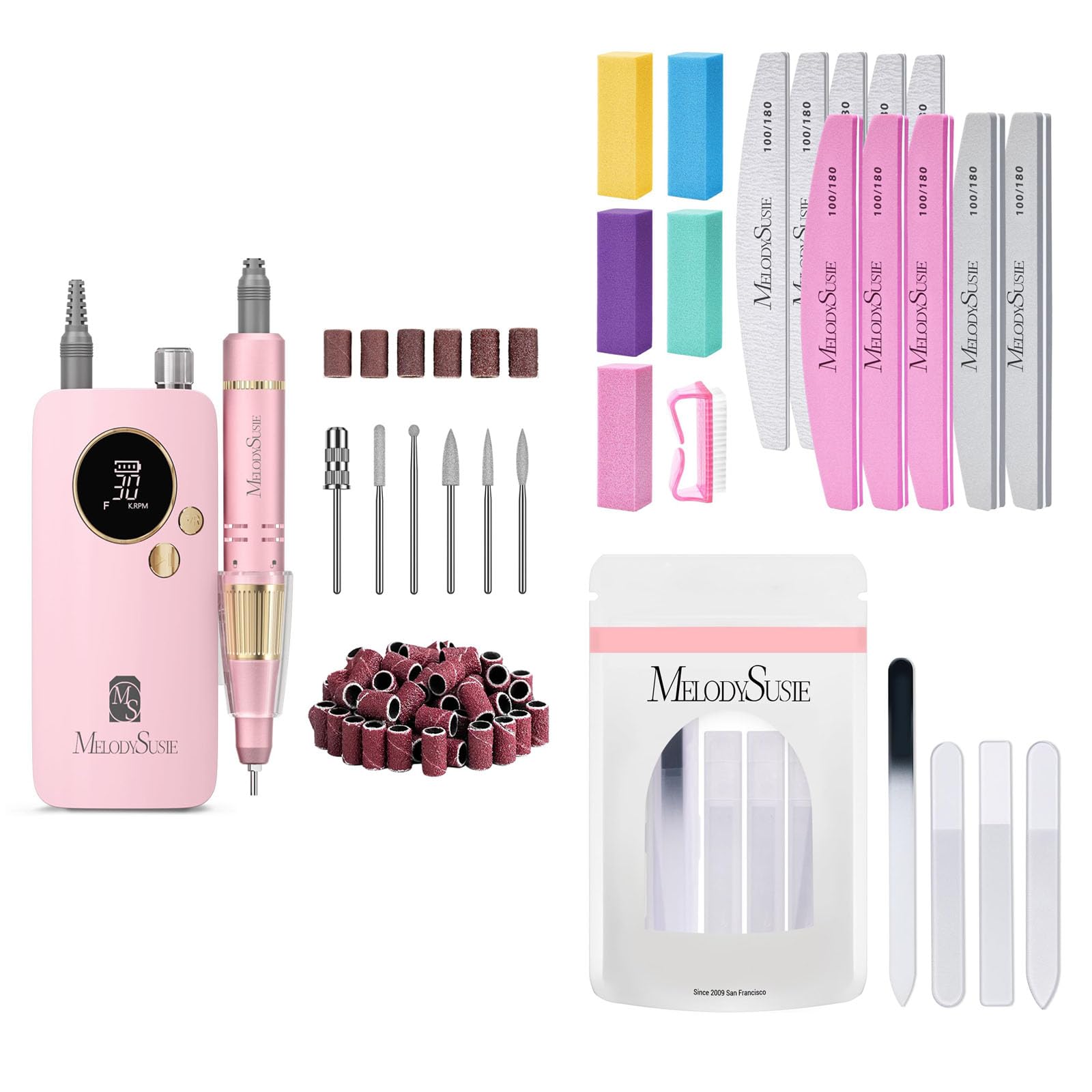 Amazon.com: MelodySusie Portable Nail Drill 30000 RPM with 16Pcs ...