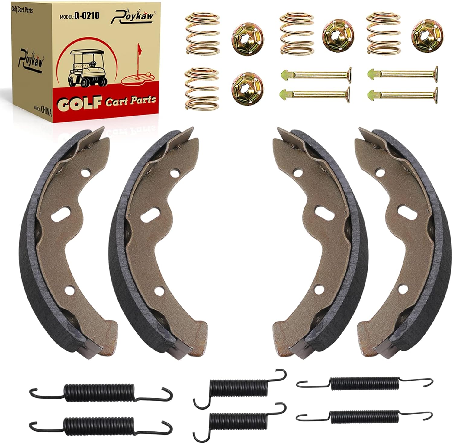 Amazon.com : Roykaw Golf Cart Brake Pads Shoes & Springs Kit for EZGO ...