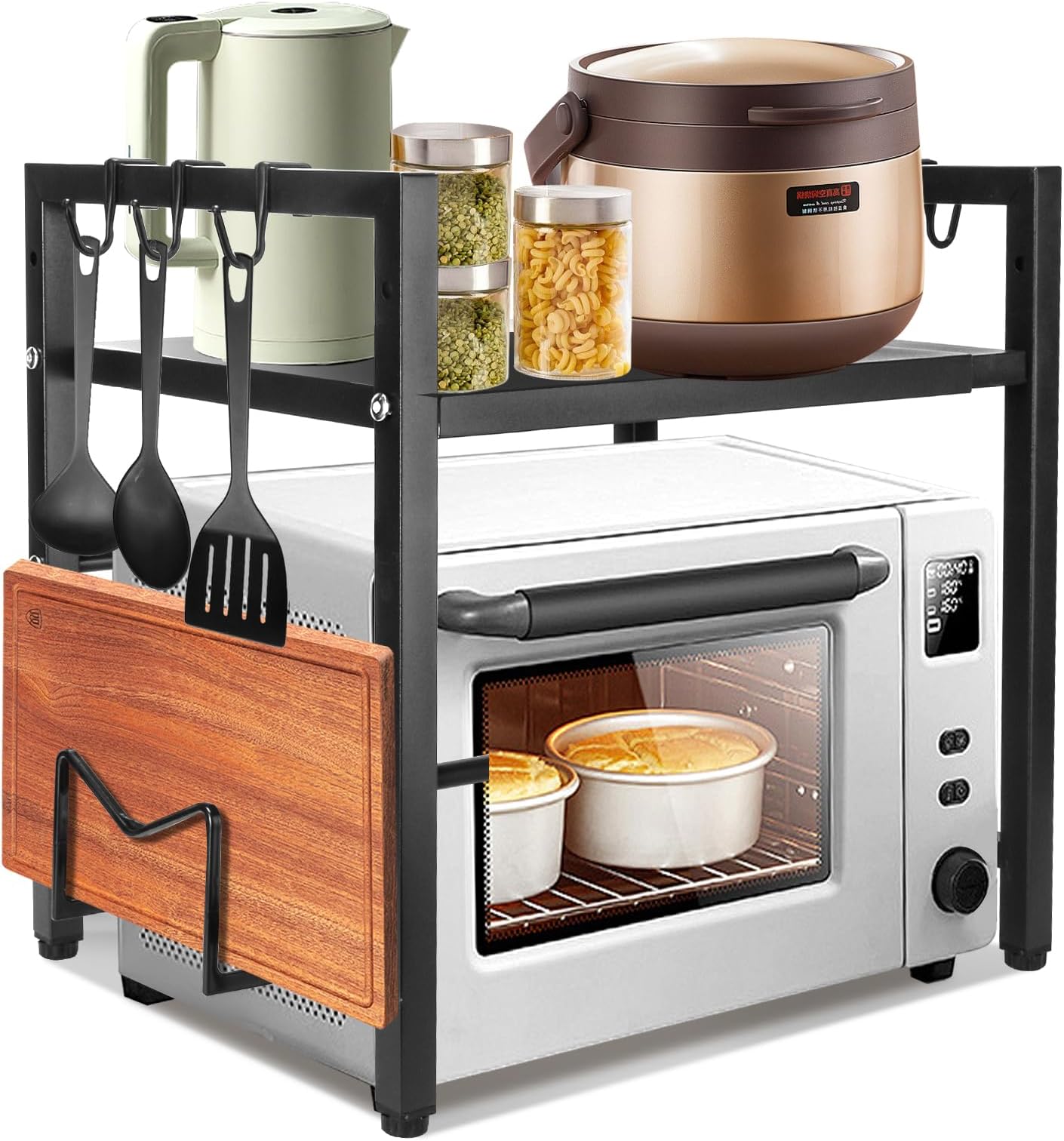 Amazon.com: Zamfoot Microwave Oven Rack,Microwave standm,Adjustable ...