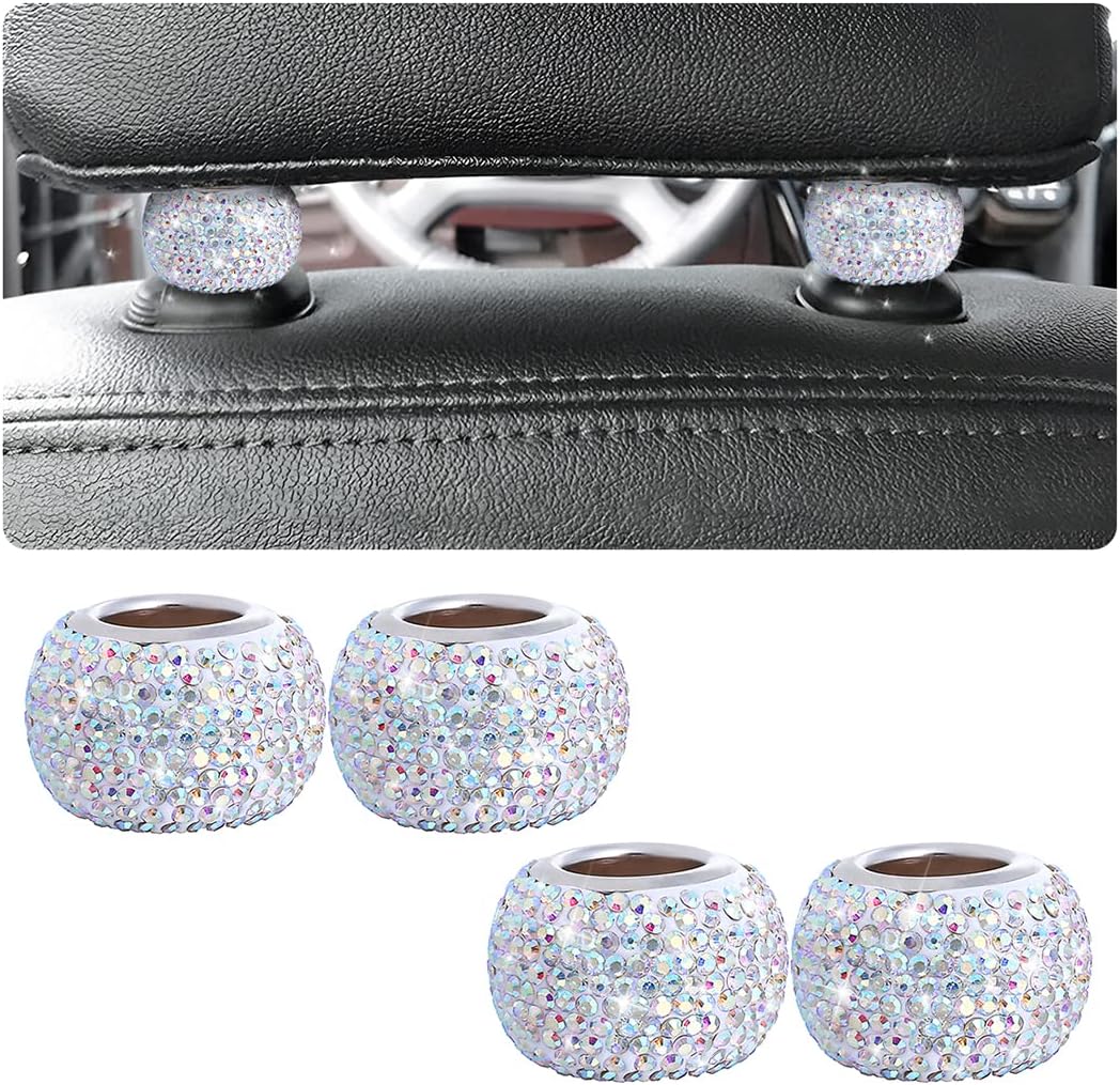 Amazon.com: BELOMI 4 Pack Car Headrest Collars, Bling Car Head Rest ...