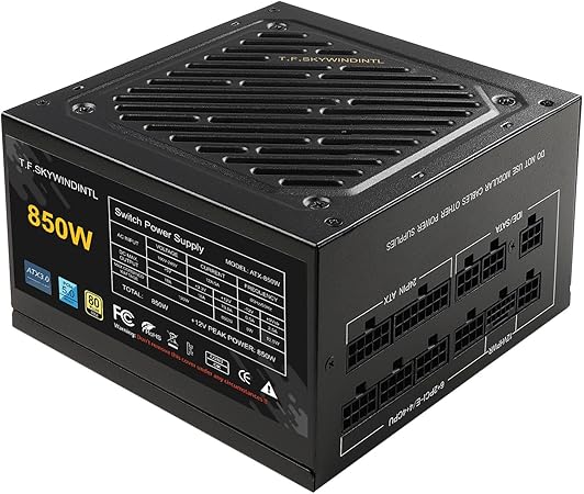 Amazon.com: 850W PSU ATX 3.0 PCIE 5.0 80 Plus Gold Fully Modular Power ...
