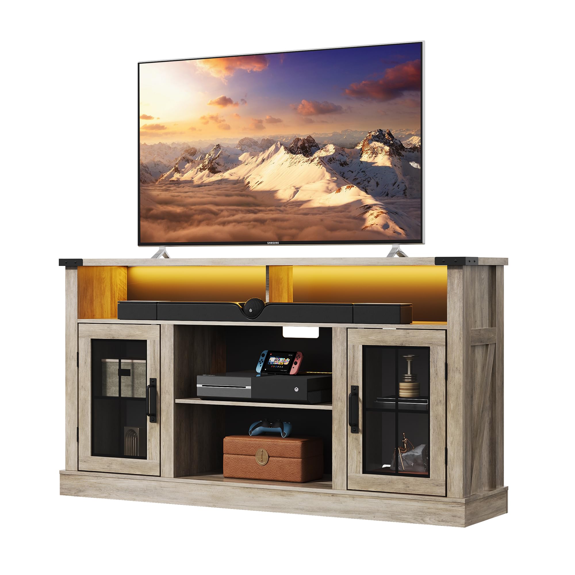 Snapklik.com : WLIVE TV Stand For 65 Inch TV, Retro Entertainment Center