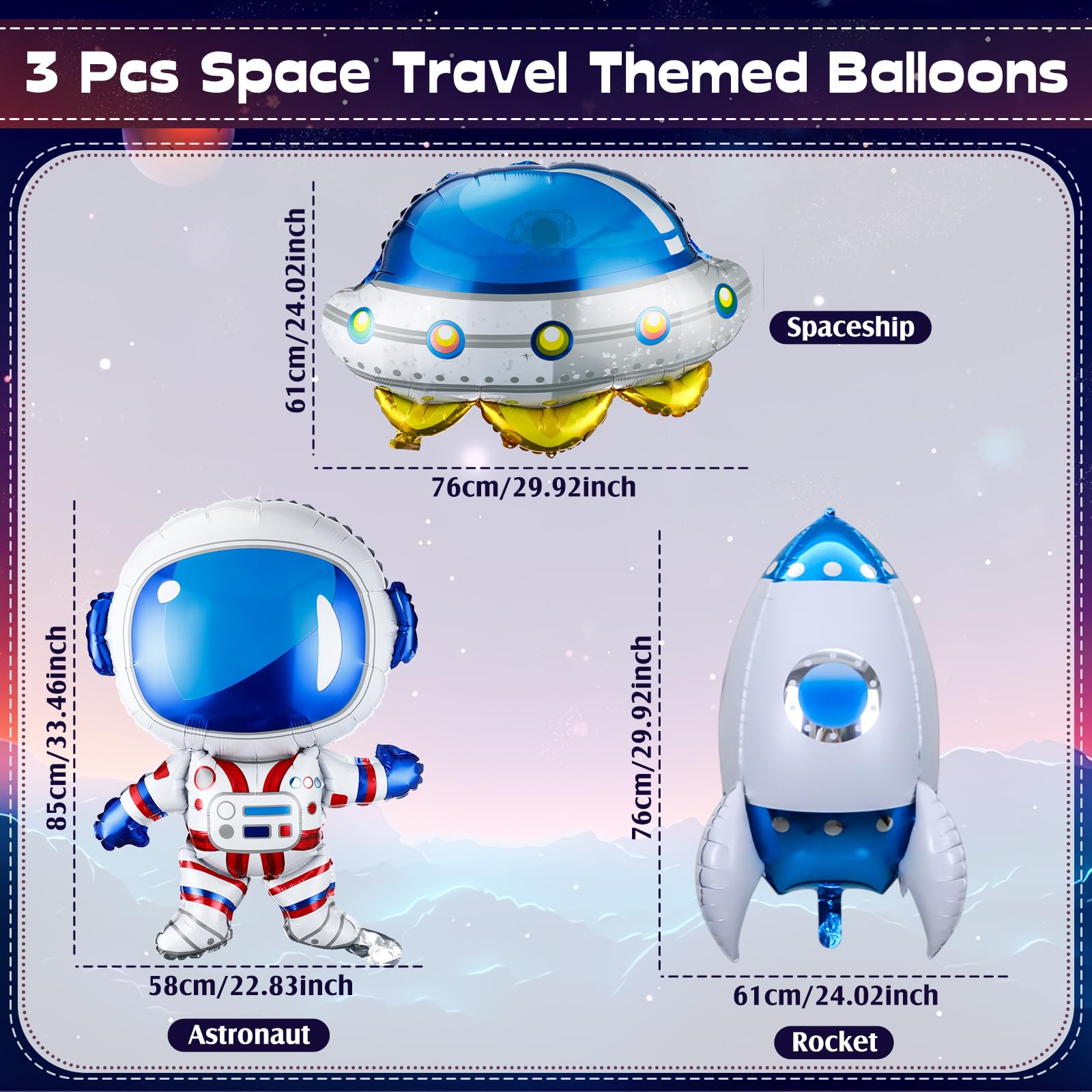 Snapklik.com : 15 Pcs Space Balloons Space Party Decorations 22 Inch ...