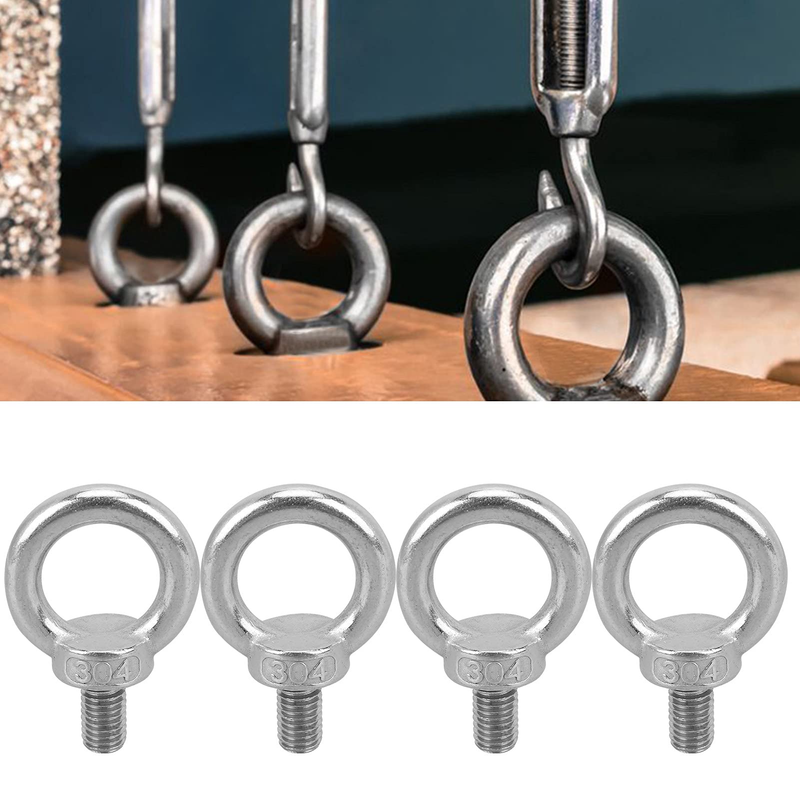 For Lifting 4Pcs Stainless Steel Lifting Ring Eye Bolt Heavy On Eye Bolts