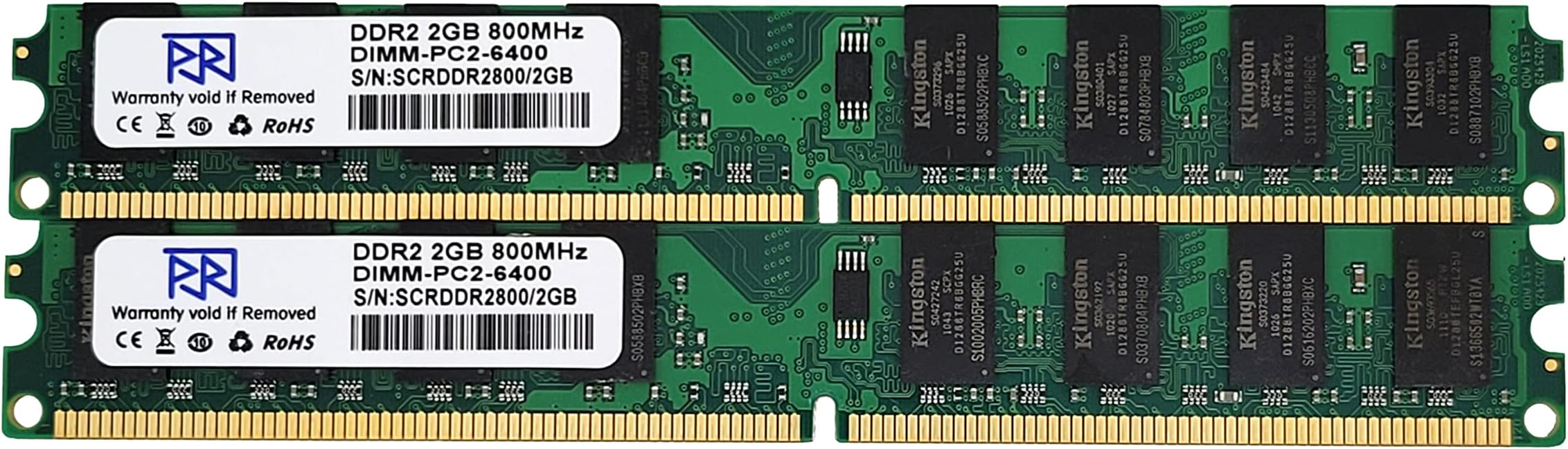 2 Memorias ram ddr2 4Gb 2x2 800Mhz para PC de Escritorio PC2-6400 ...