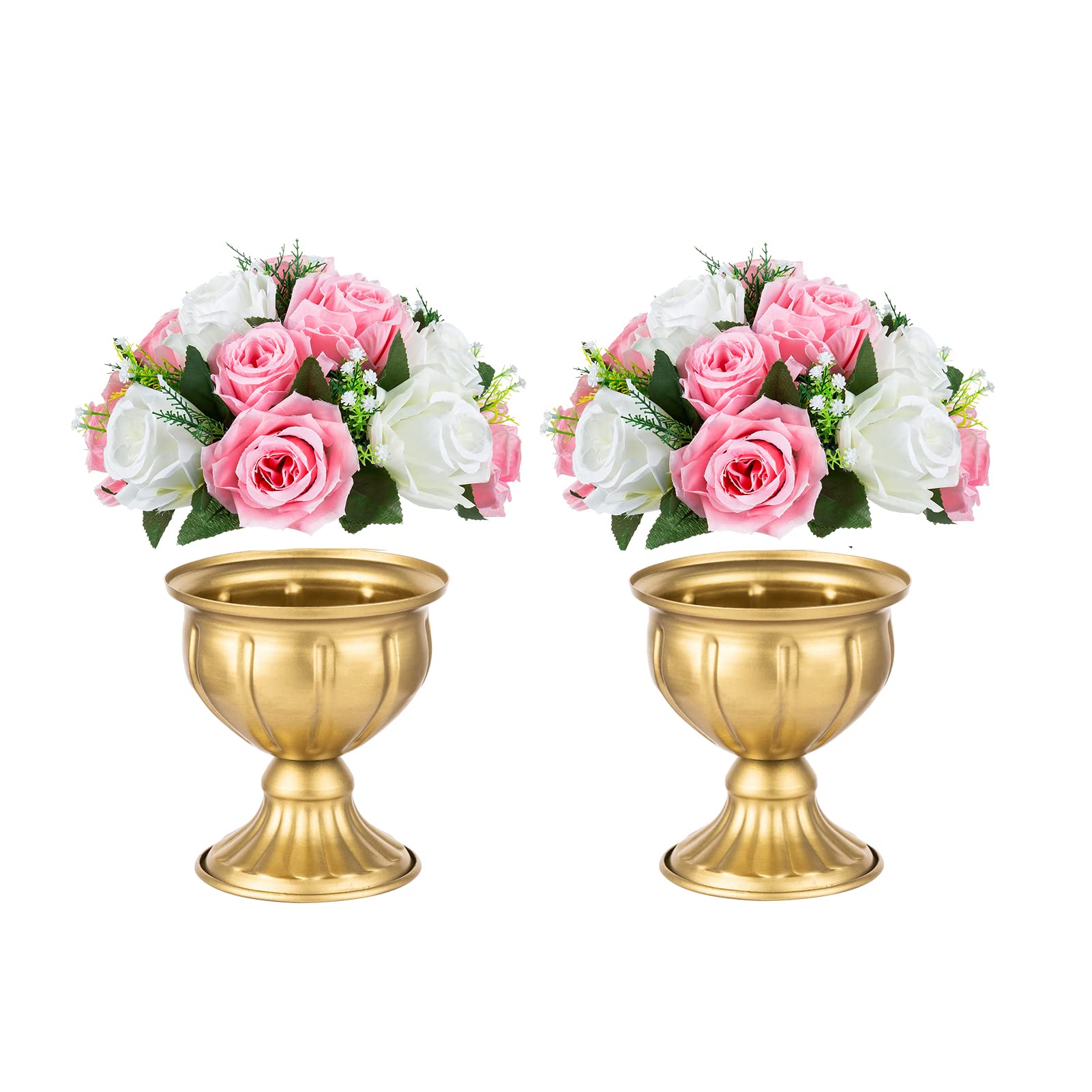 Amazon.com: NUPTIO 2 Pcs Wedding Vase & 2 Pcs Artificial Flowers Set ...