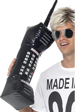 Amazon.com: Smiffys Inflatable Retro Mobile Phone, Black, One Size ...