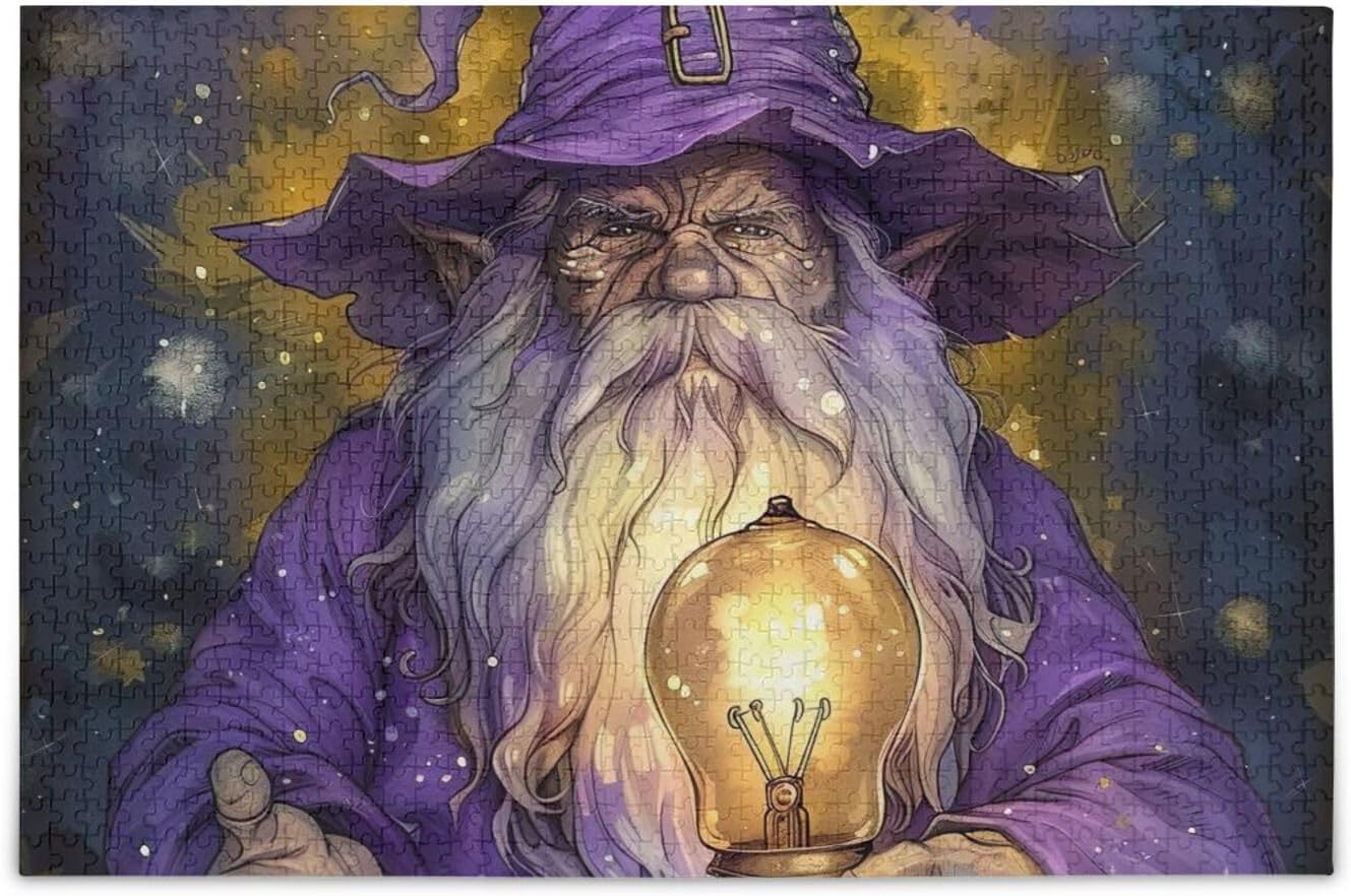 Amazon.com: xigua Purple Wizard Puzzle 500 Pieces - Wooden Jigsaw ...