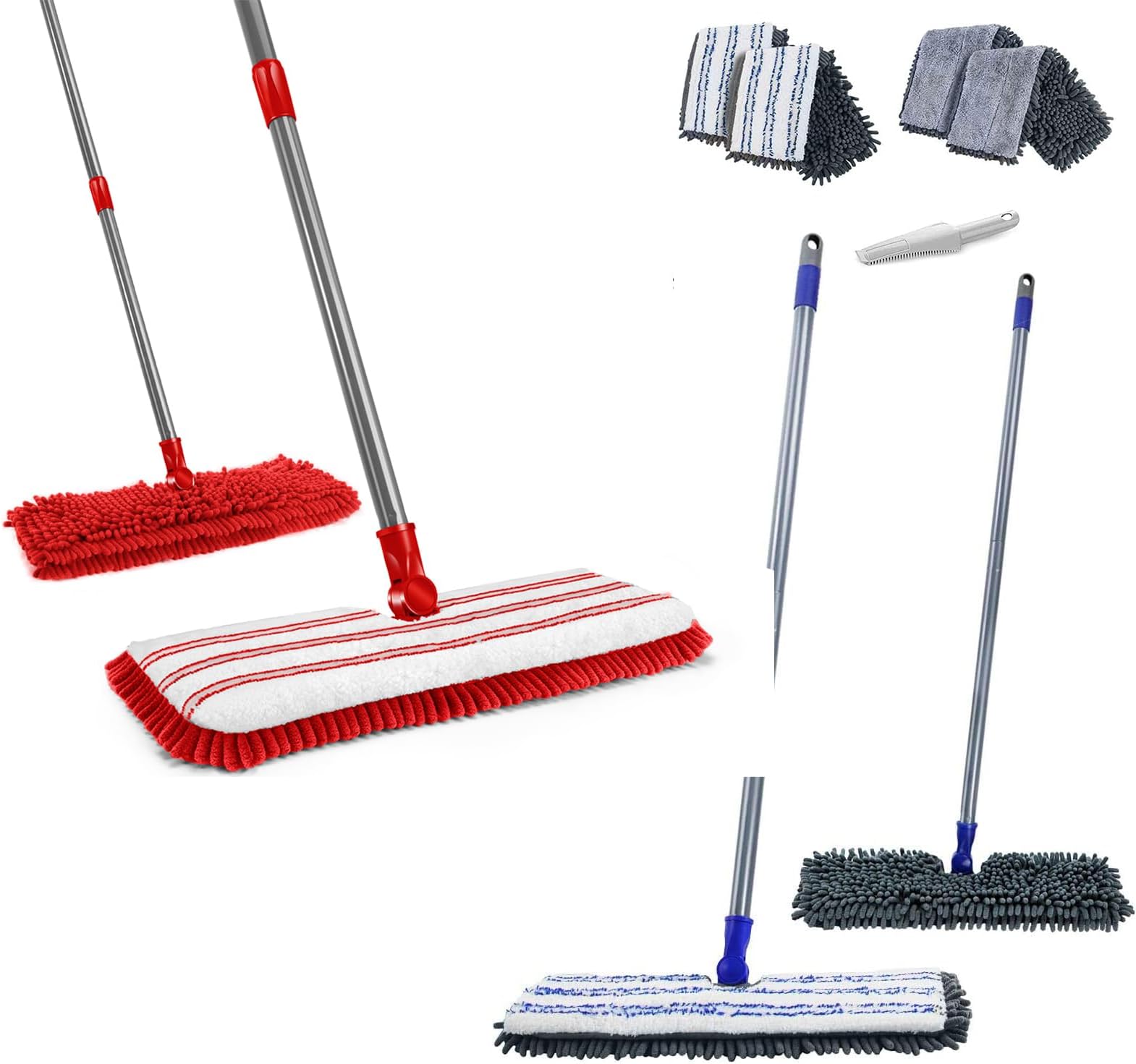 Amazon.com: MASTERTOP Two Sided Dust Mop and Microfiber Mop for Floor ...