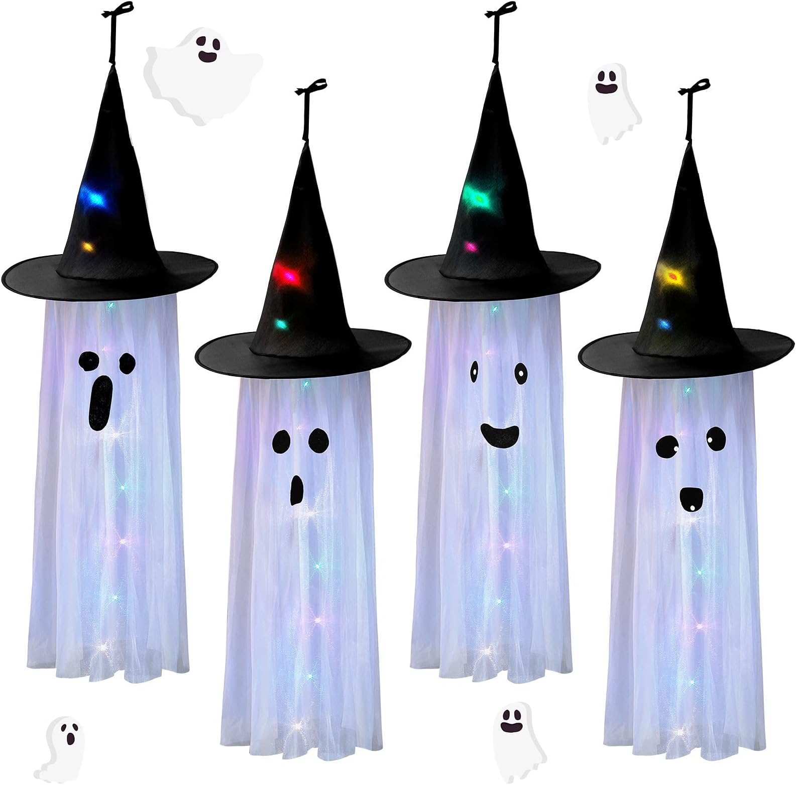 Amazon.com: 3 Pcs 31.5" Light Up White Hanging Ghost: Flying Ghosts ...