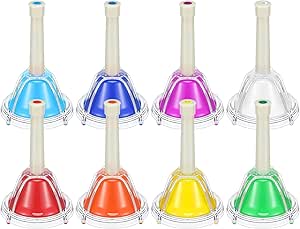 Amazon.com: Fiada 8 Pcs Hand Bells for Kids Colorful Musical Bells ...
