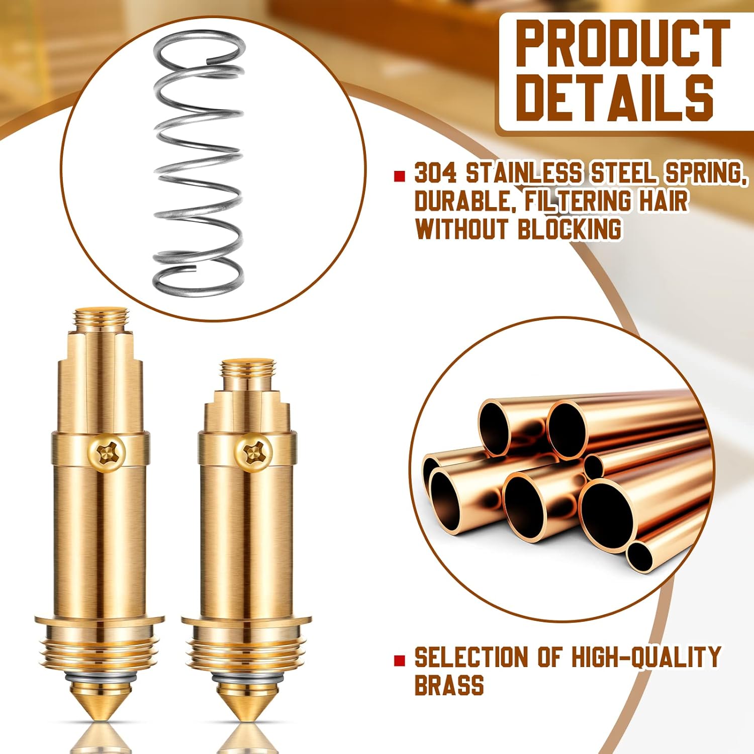 2 Pcs Pop Up Bath Plug Replacement Sink Basin Bath Click Clack Waste ...