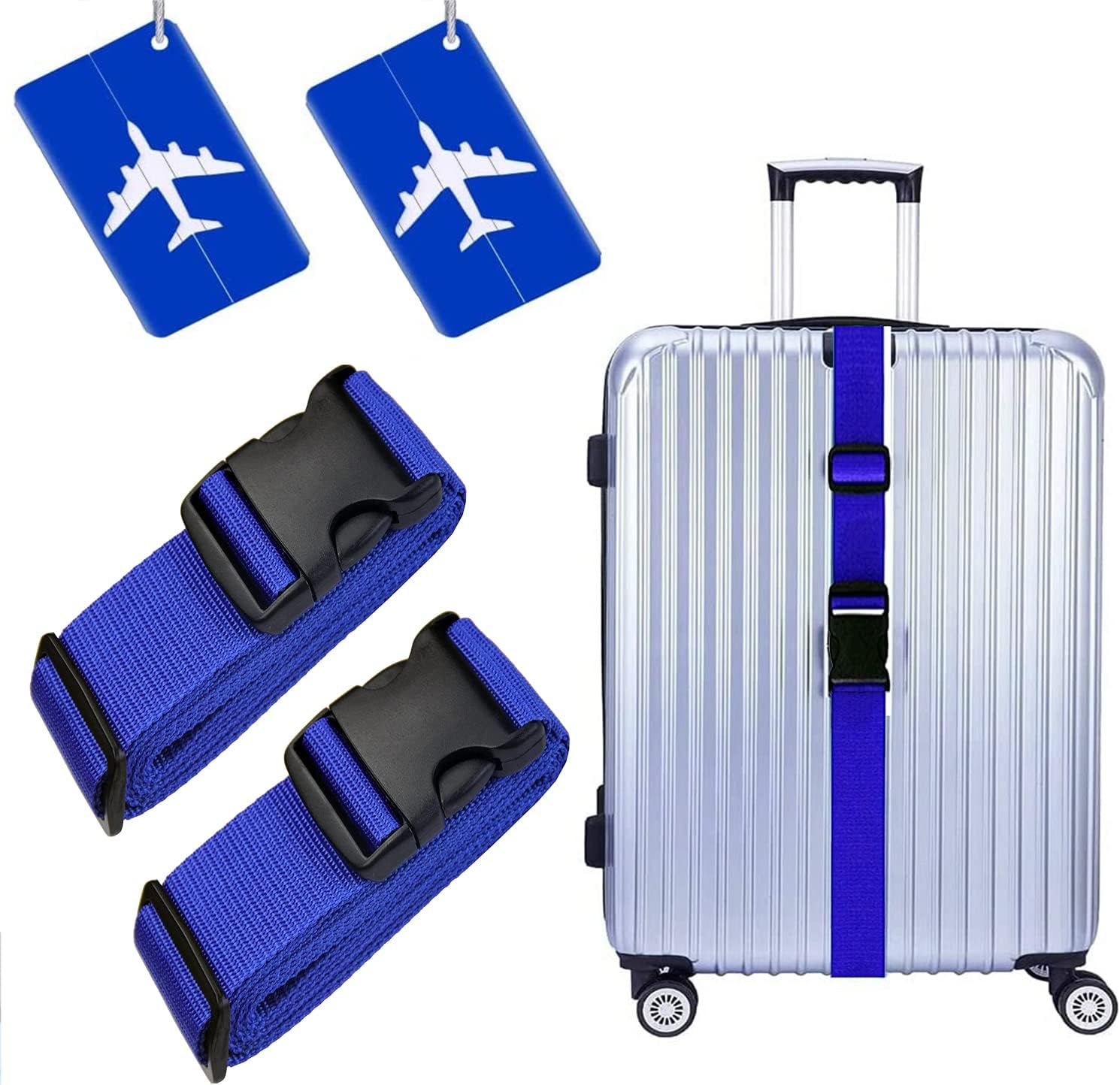 2 Pack Suitcase Straps 2 Pack Luggage Tags,Adjustable Personalised ...
