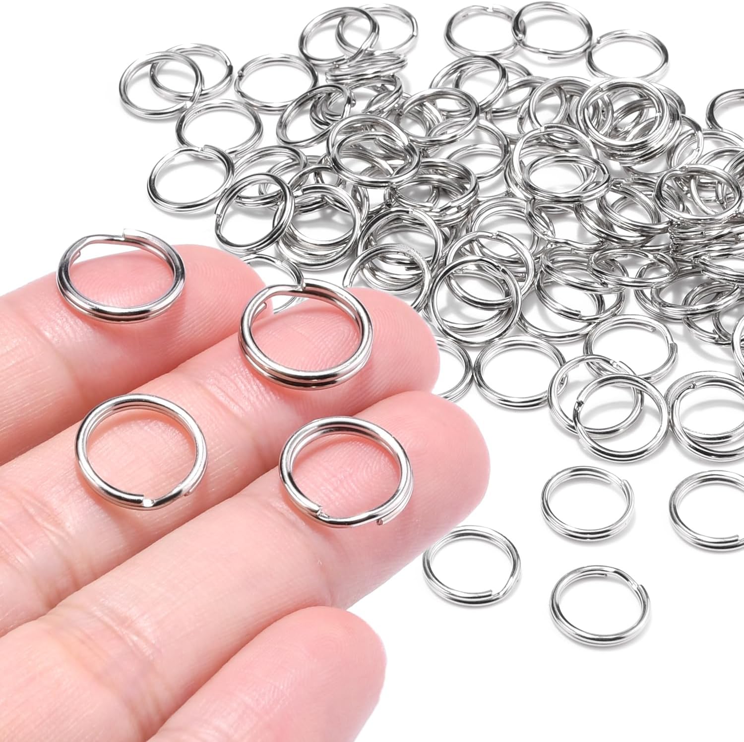 Amazon.com: 100PCS 1/2" Small Split Ring for Keychains, Double Loops ...