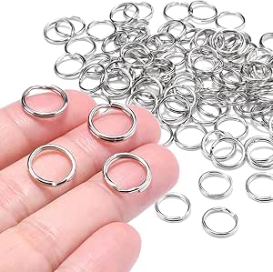 Amazon.com: 100PCS 1/2" Small Split Ring for Keychains, Double Loops ...