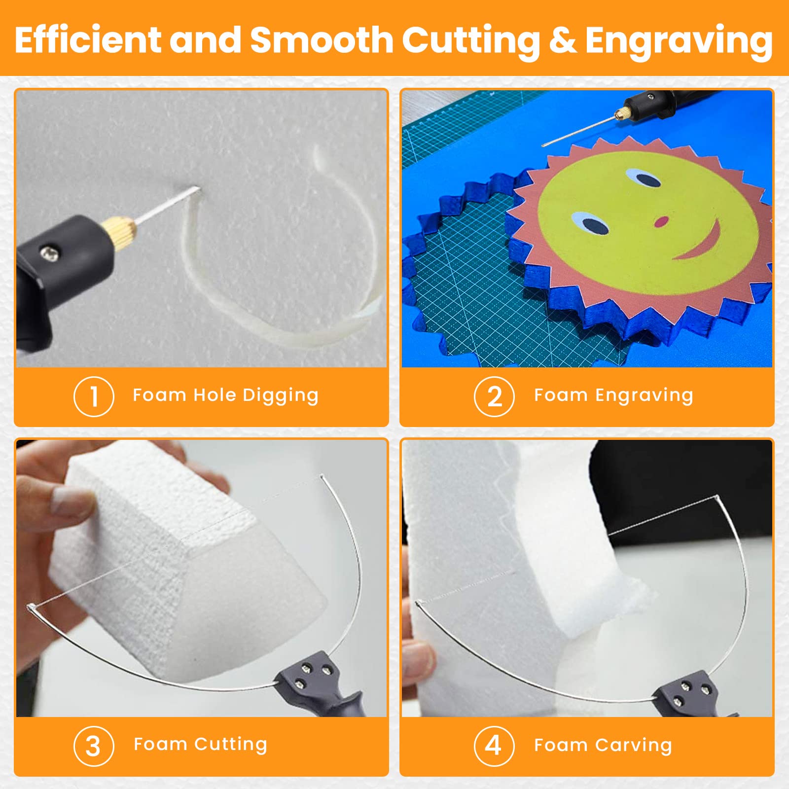 Utklipp Av Styrofoam Kopp 3 IN 1 Hot Wire Foam Cutter, 8Pcs Electric
