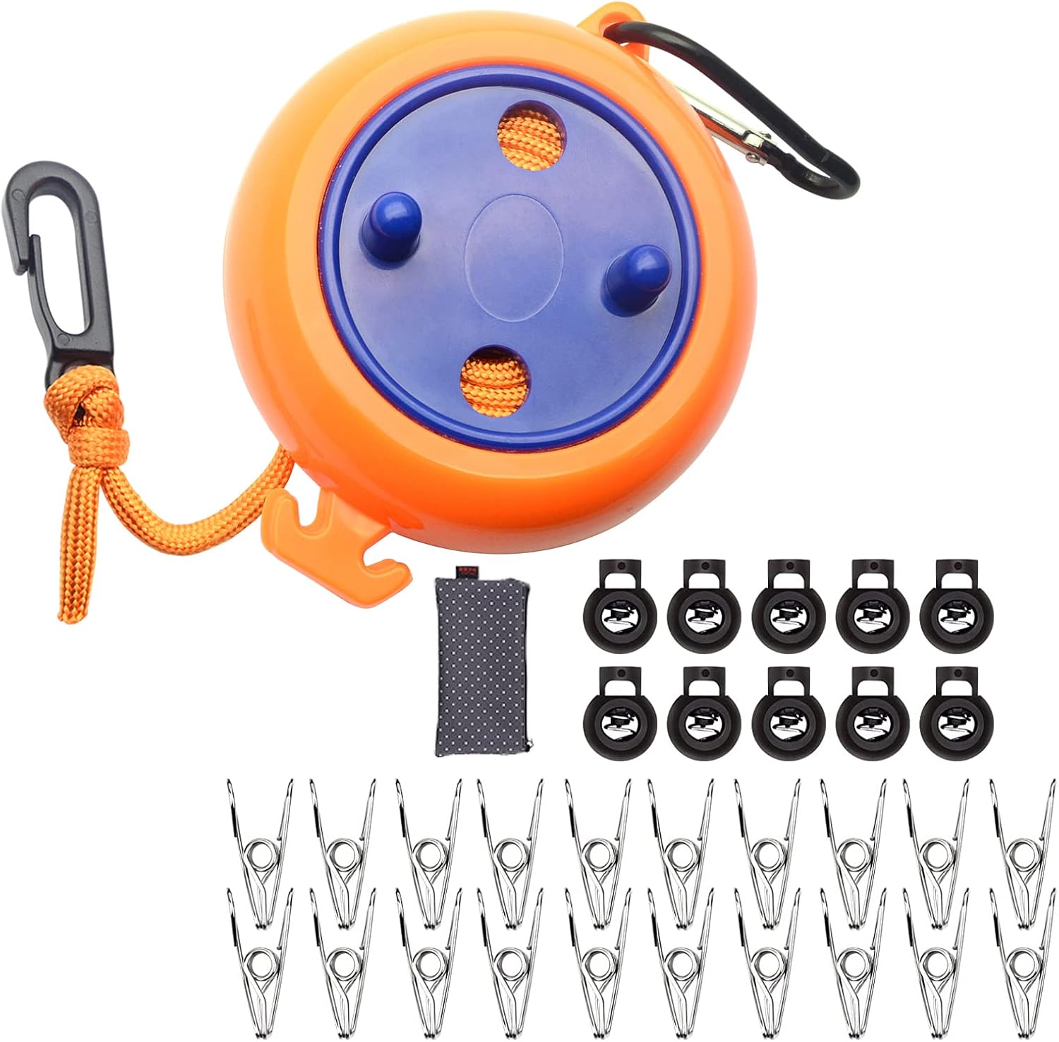 Camping Washing Line, 2 Pack 8M Portable Retractable Travel Cloth Line ...