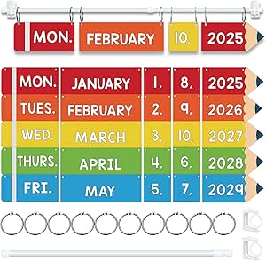 Amazon.com : 73Pcs Classroom Flip Calendar Bulletin Board Set with ...