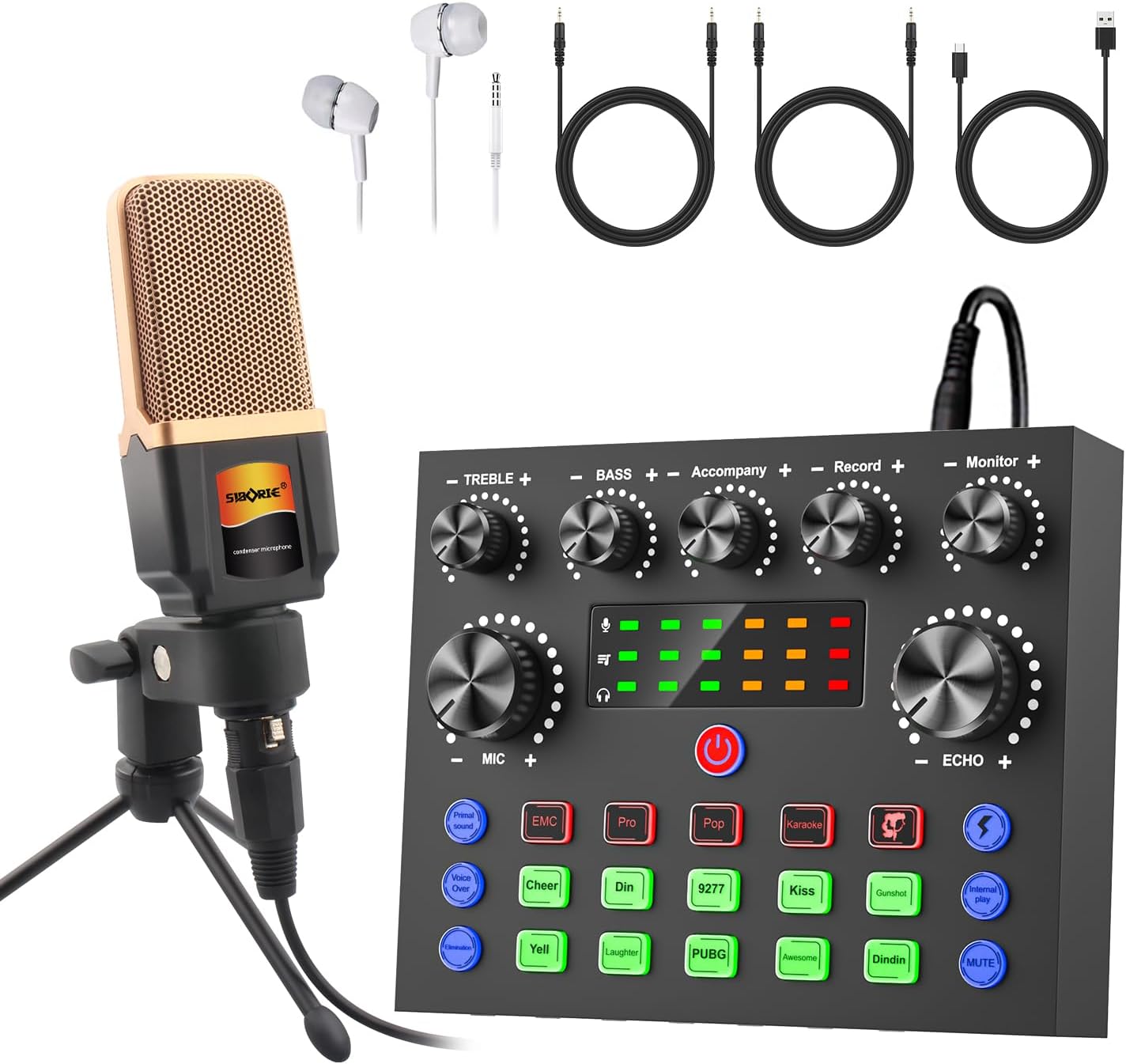 Amazon.com: V8S+M998 Podcast Equipment Bundle,Condenser Mic Recording ...