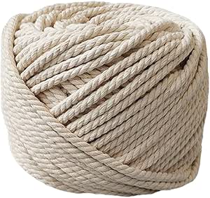 Amazon.com : PYJTRL 100% Natural Cotton Twisted Rope 1/12", 1/8", 1/6 ...